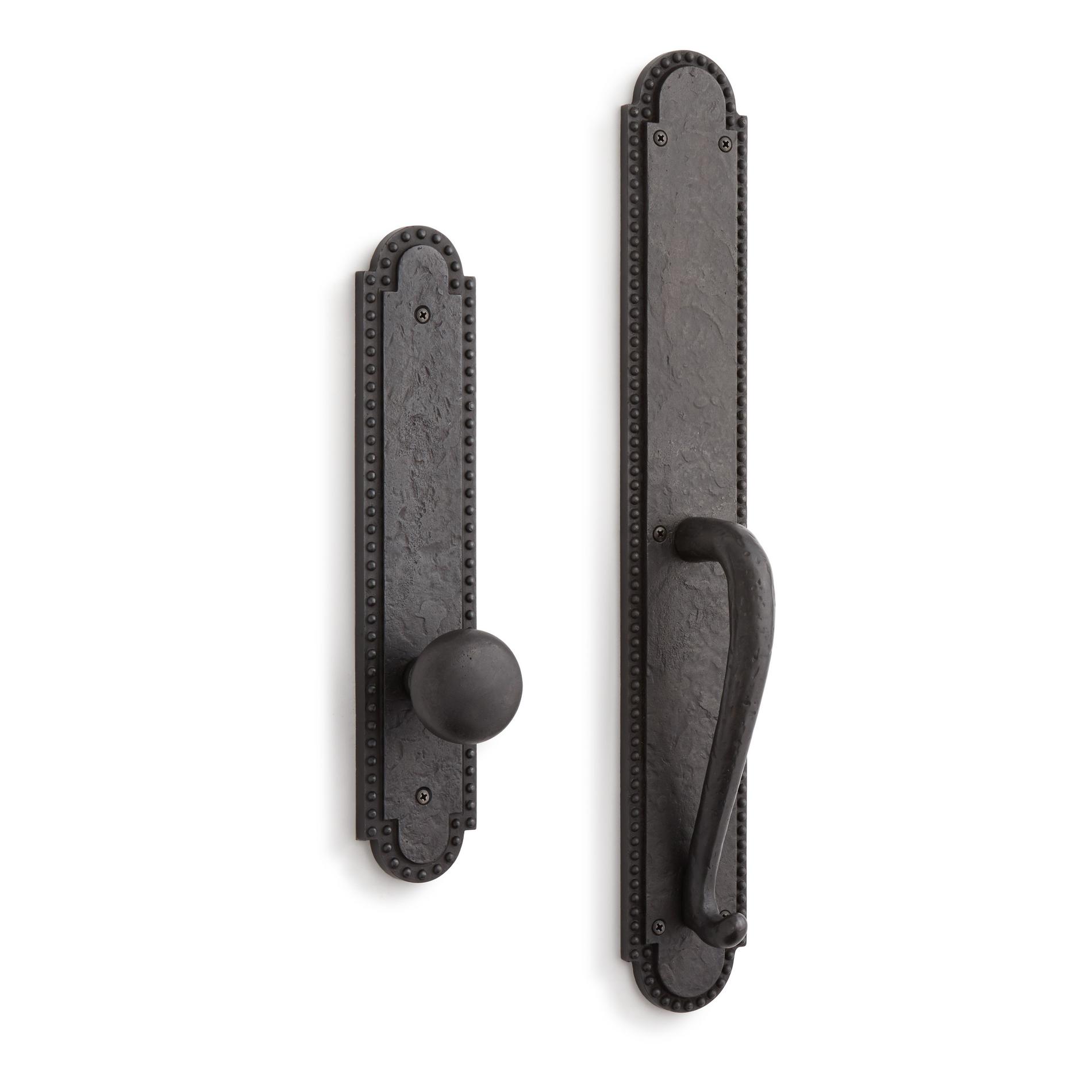 Marconi Solid Bronze Dummy Entrance Door Set with Knob - Dark Bronze ...