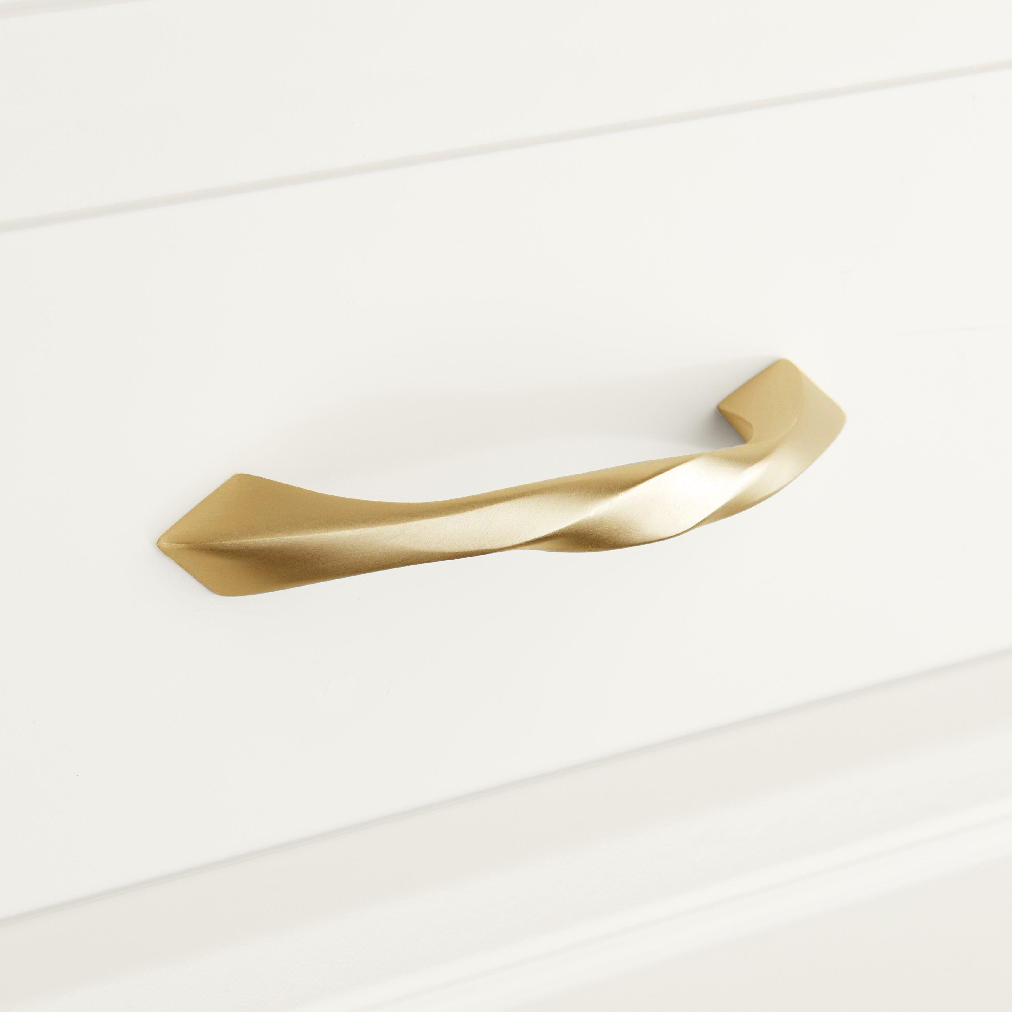 Powell Solid Brass Cabinet Pull - Satin Brass | Signature Hardware