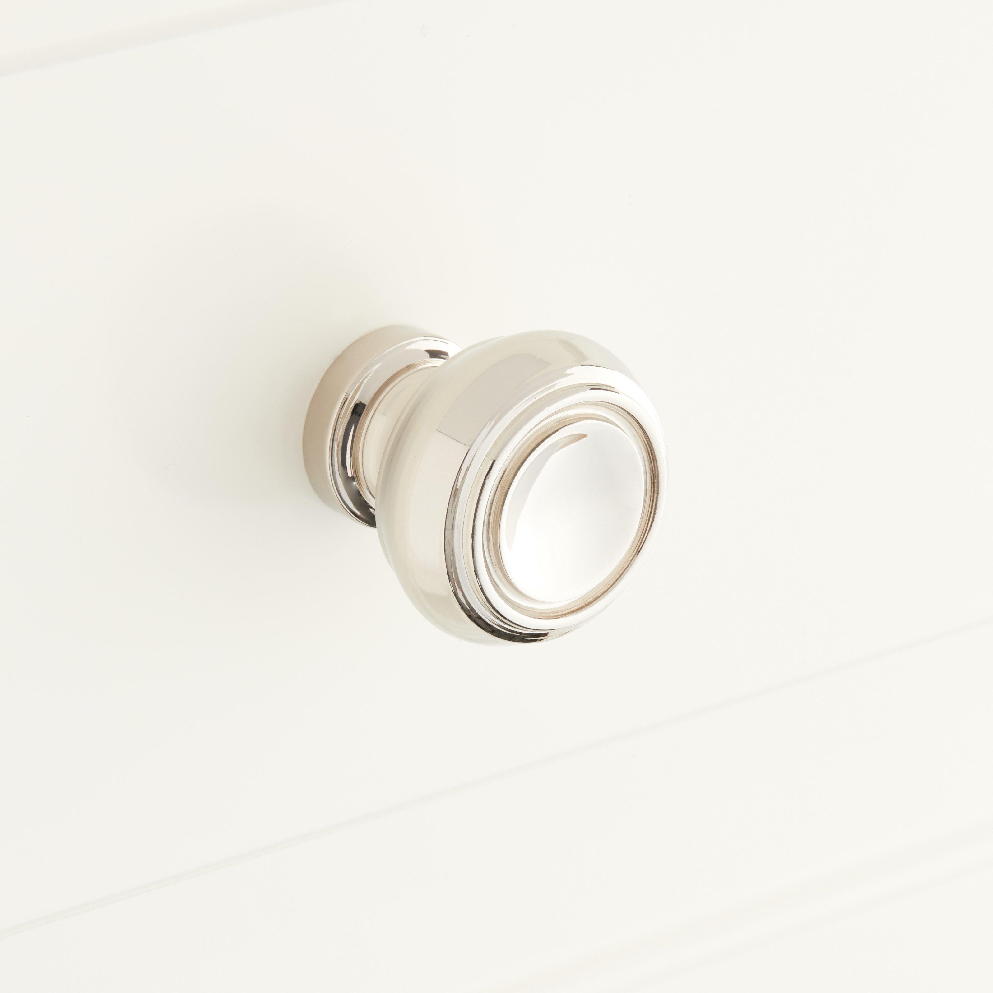1-1/4" Cipullo Solid Brass Round Cabinet Knob - Polished Nickel ...
