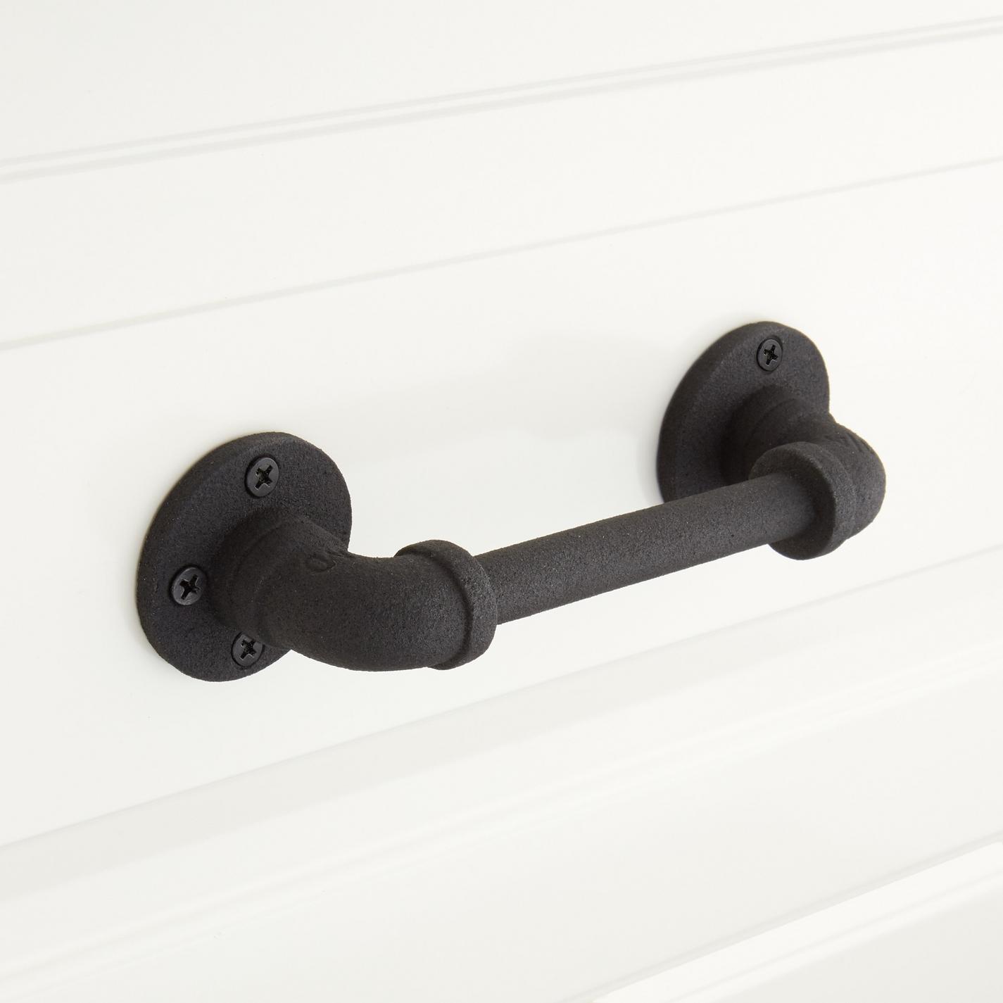 Gibson Iron Pipe Cabinet Pull - Black Powder Coat | Signature Hardware