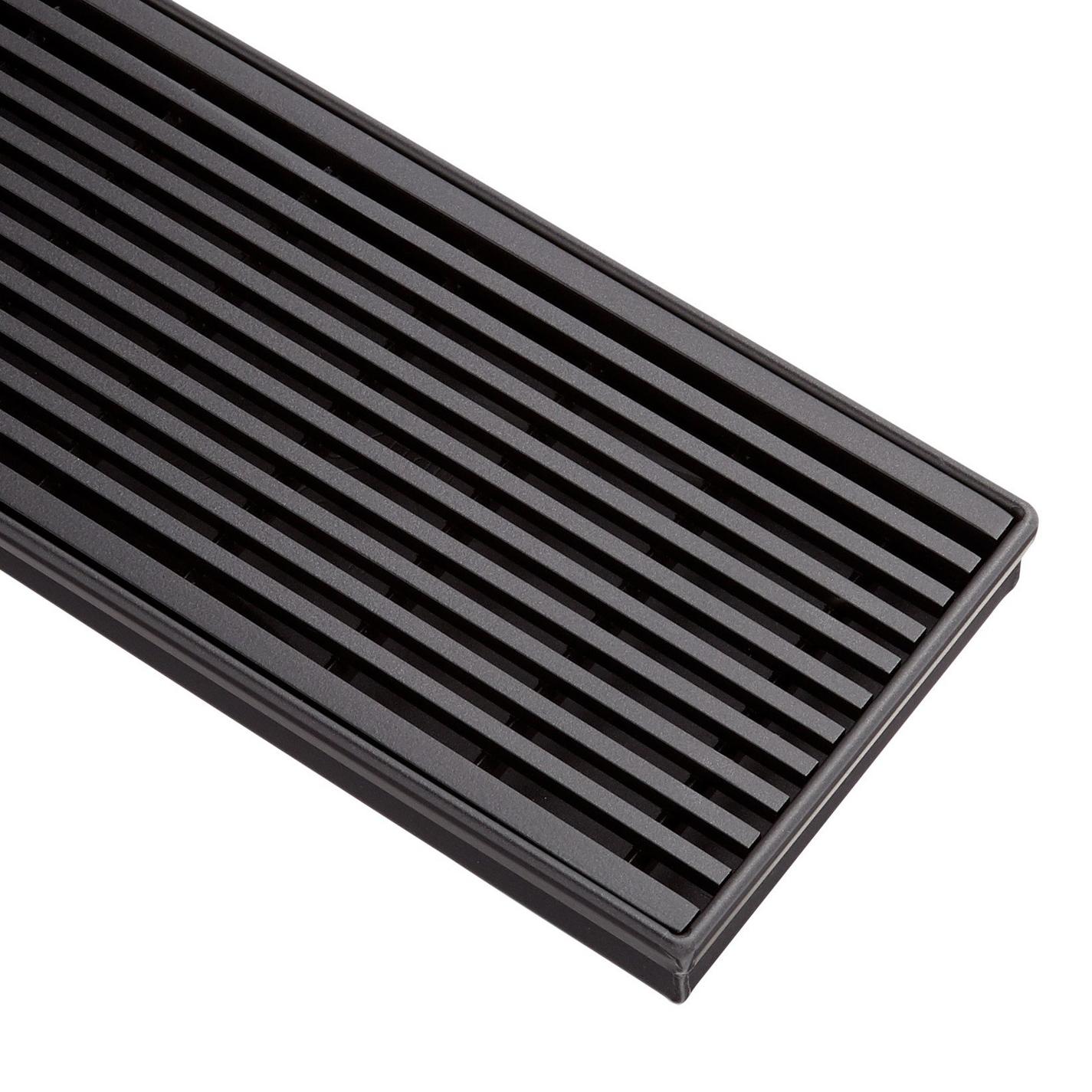 32" Carmen Linear Shower Drain - with Drain Flange - Matte Black ...