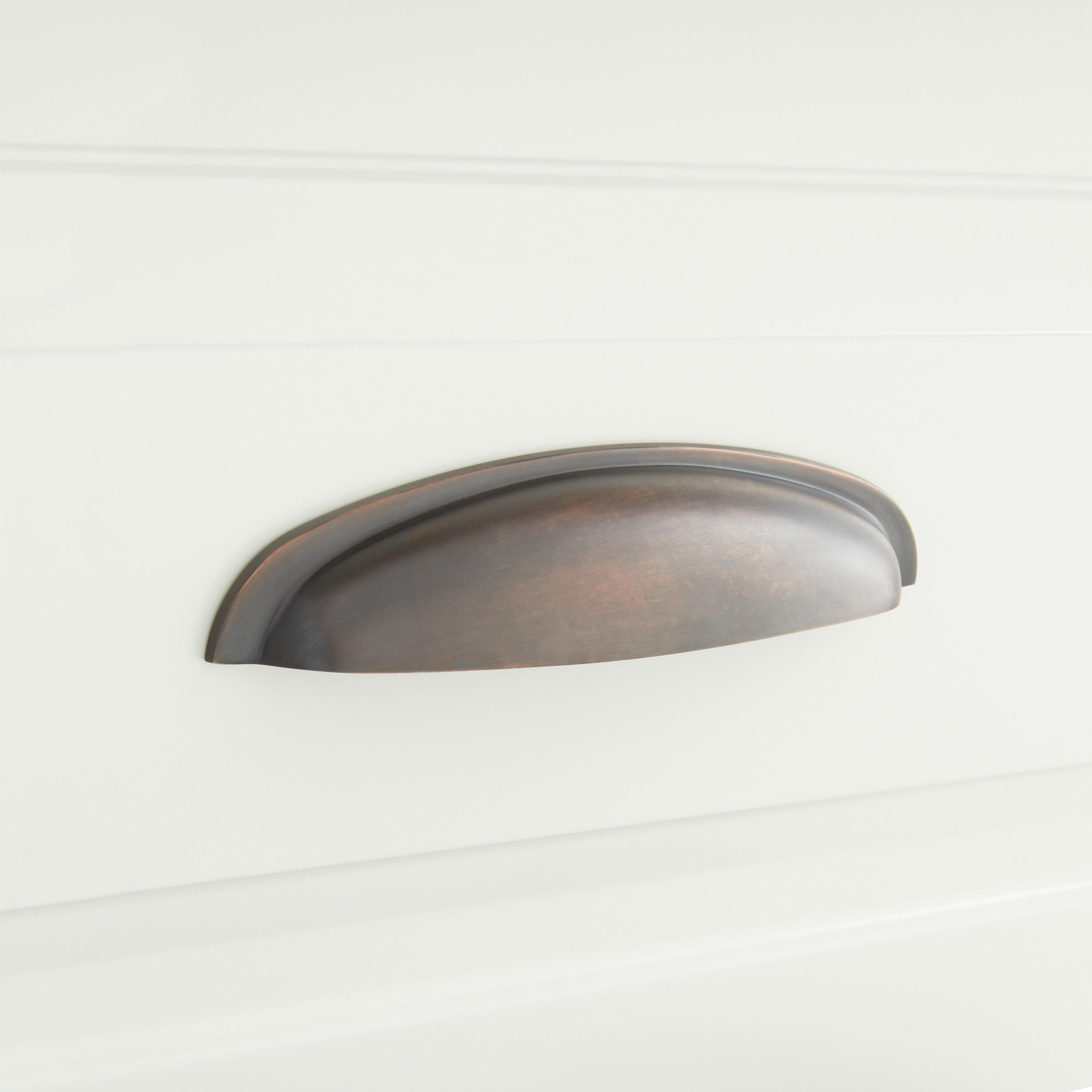Edvard Solid Brass Curved Cup Pull - Oil Rubbed Bronze | Signature Hardware