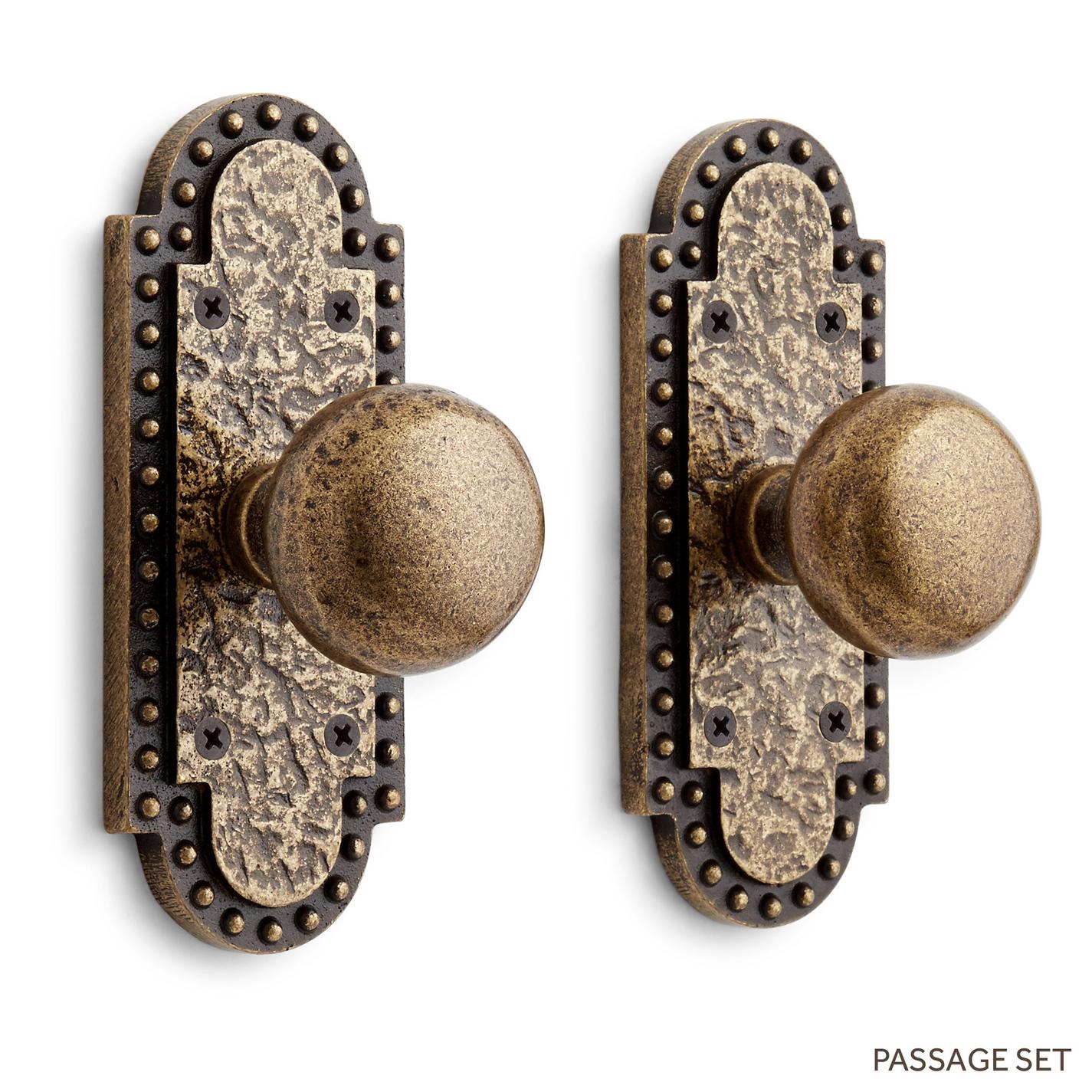 Marconi Brass Passage Interior Door Set - Knob - 2-3/8" Backset ...