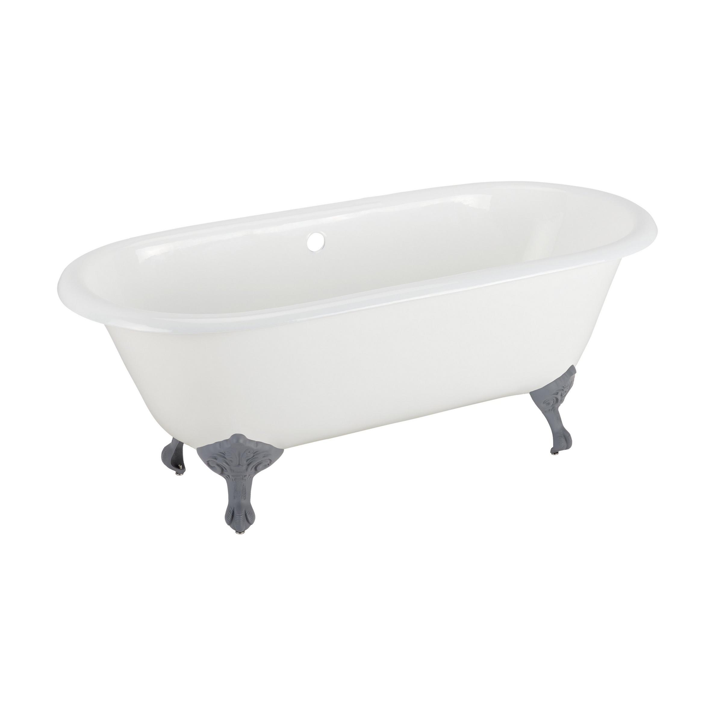 60" Sanford Cast Iron Clawfoot Tub - Rolled Rim - Imperial Feet | Signature Hardware