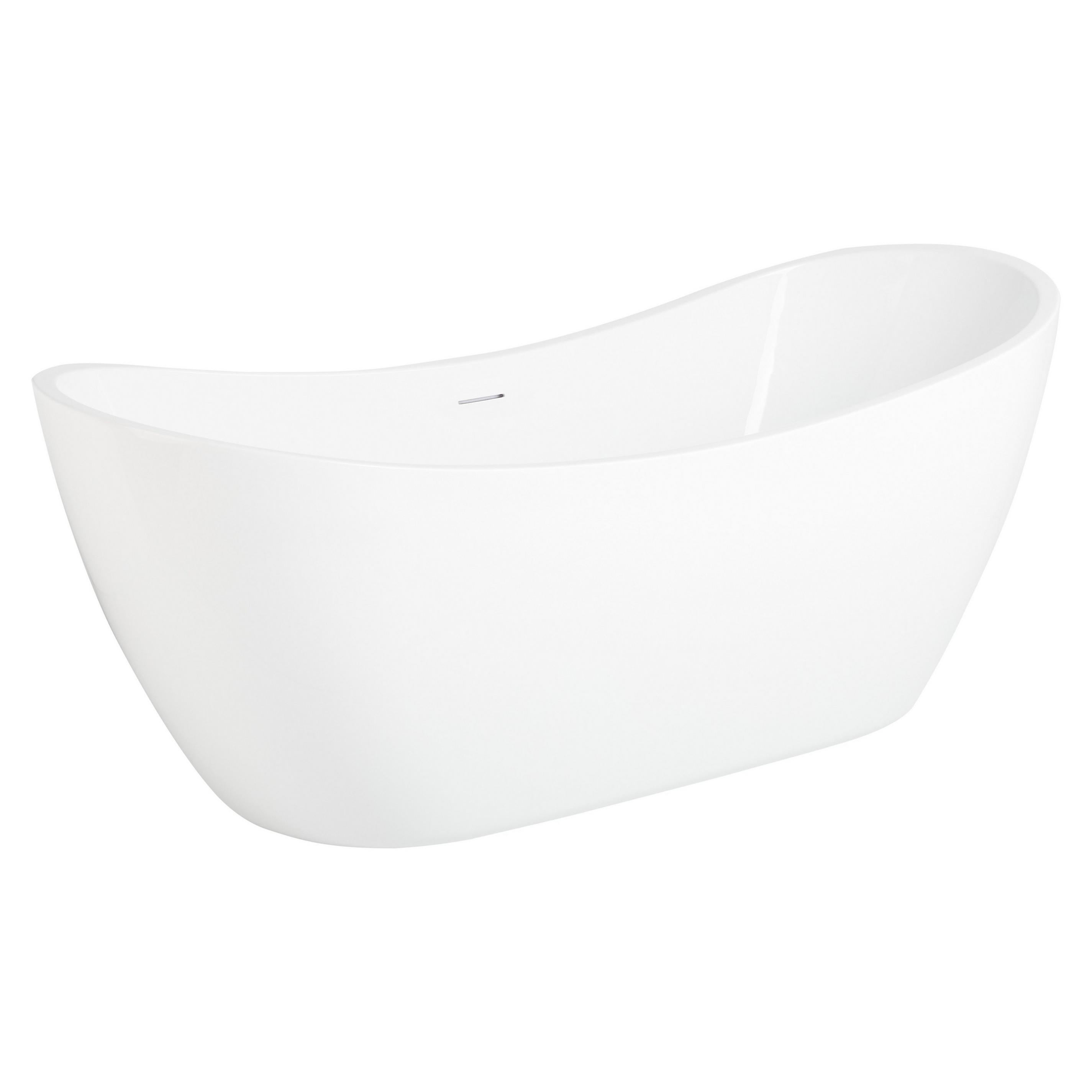 72" Sheba Acrylic Double-Slipper Tub - White Drain Trim | Signature ...