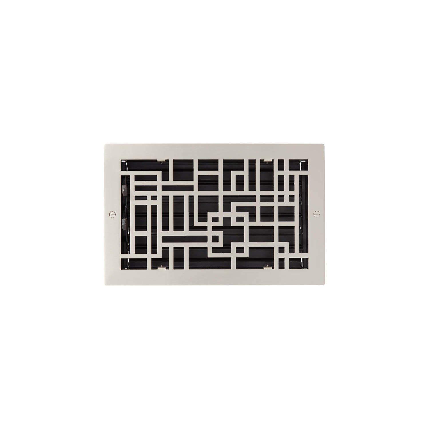 Baer Steel Wall Register - Brushed Nickel - 6" x 10" (7-1/4" x 11-3/8 ...