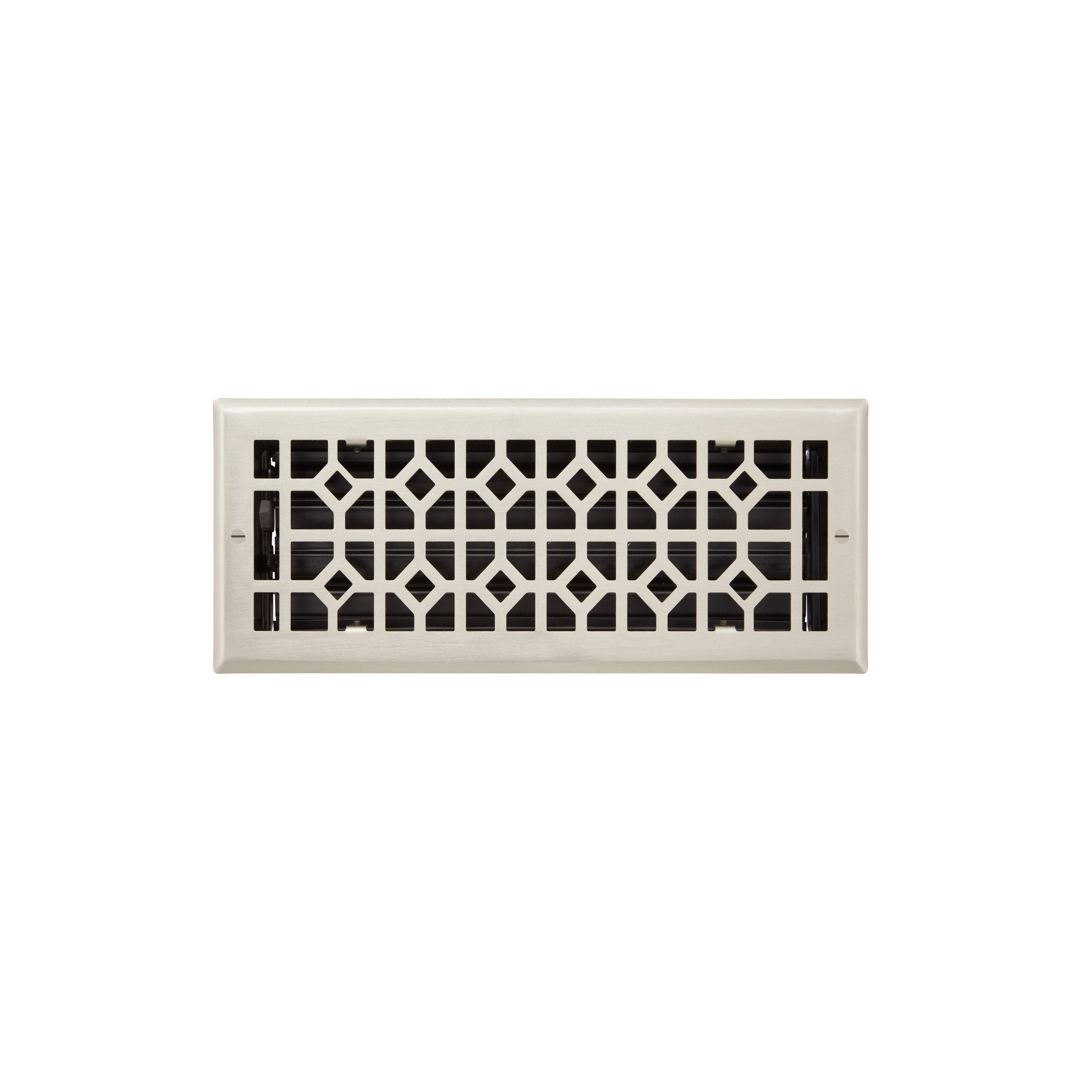 Appert Steel Wall Register - Brushed Nickel - 4" x 12" (5-1/4" x 13-3/8 ...