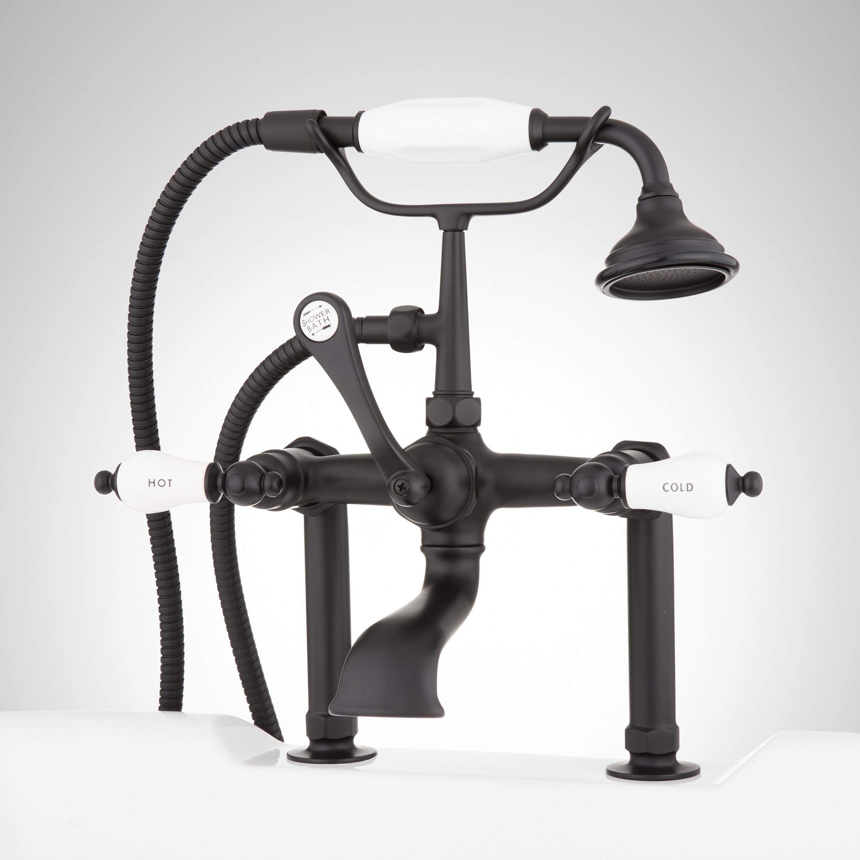 Deck-Mount Telephone Faucet - Porcelain Lever Handles and Deck Couplers ...