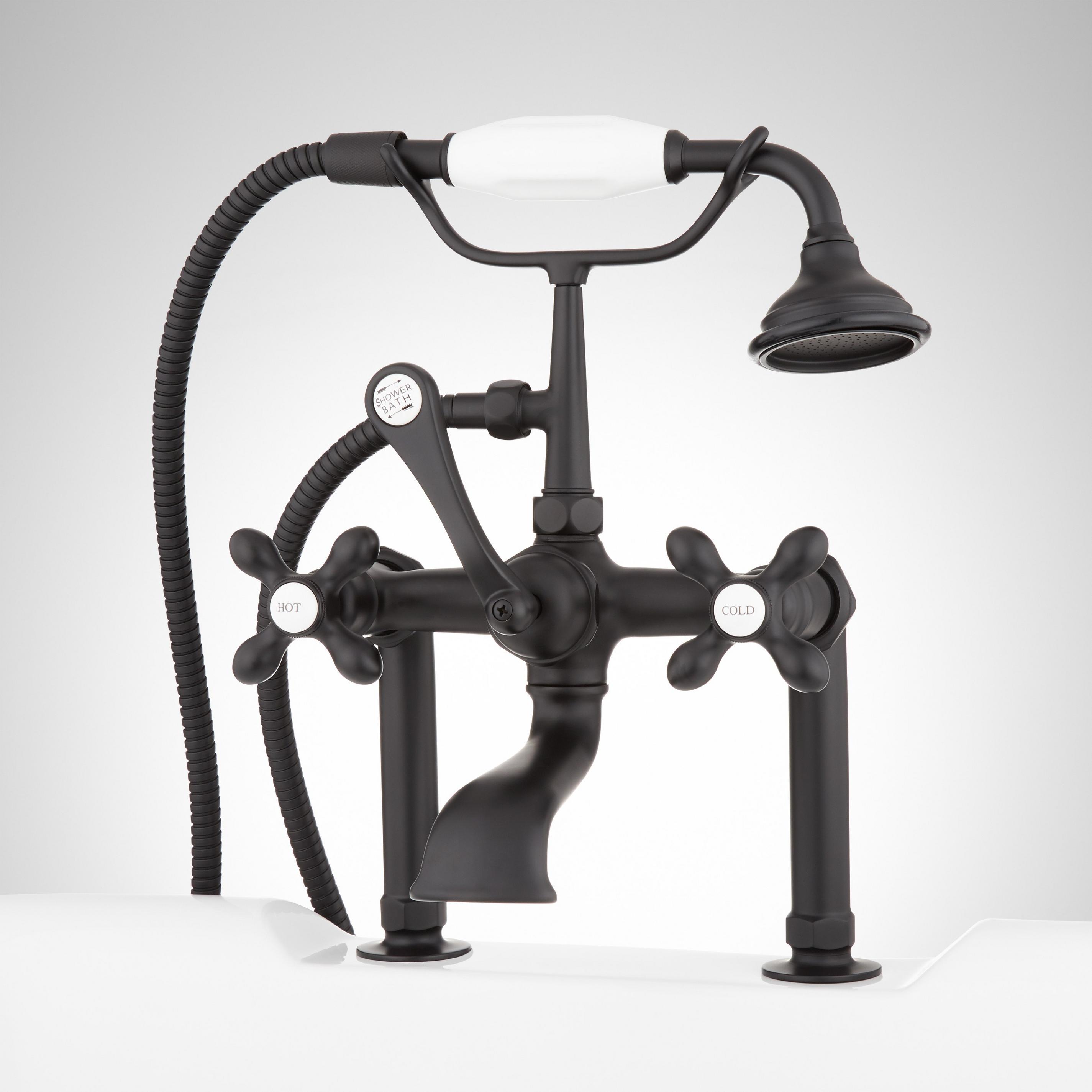 Deck-Mount Telephone Faucet with Cross Handles and Deck Couplers ...