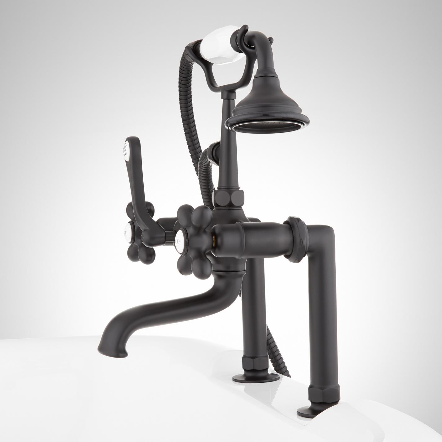 Deck-Mount Telephone Faucet with Cross Handles and Deck Couplers ...