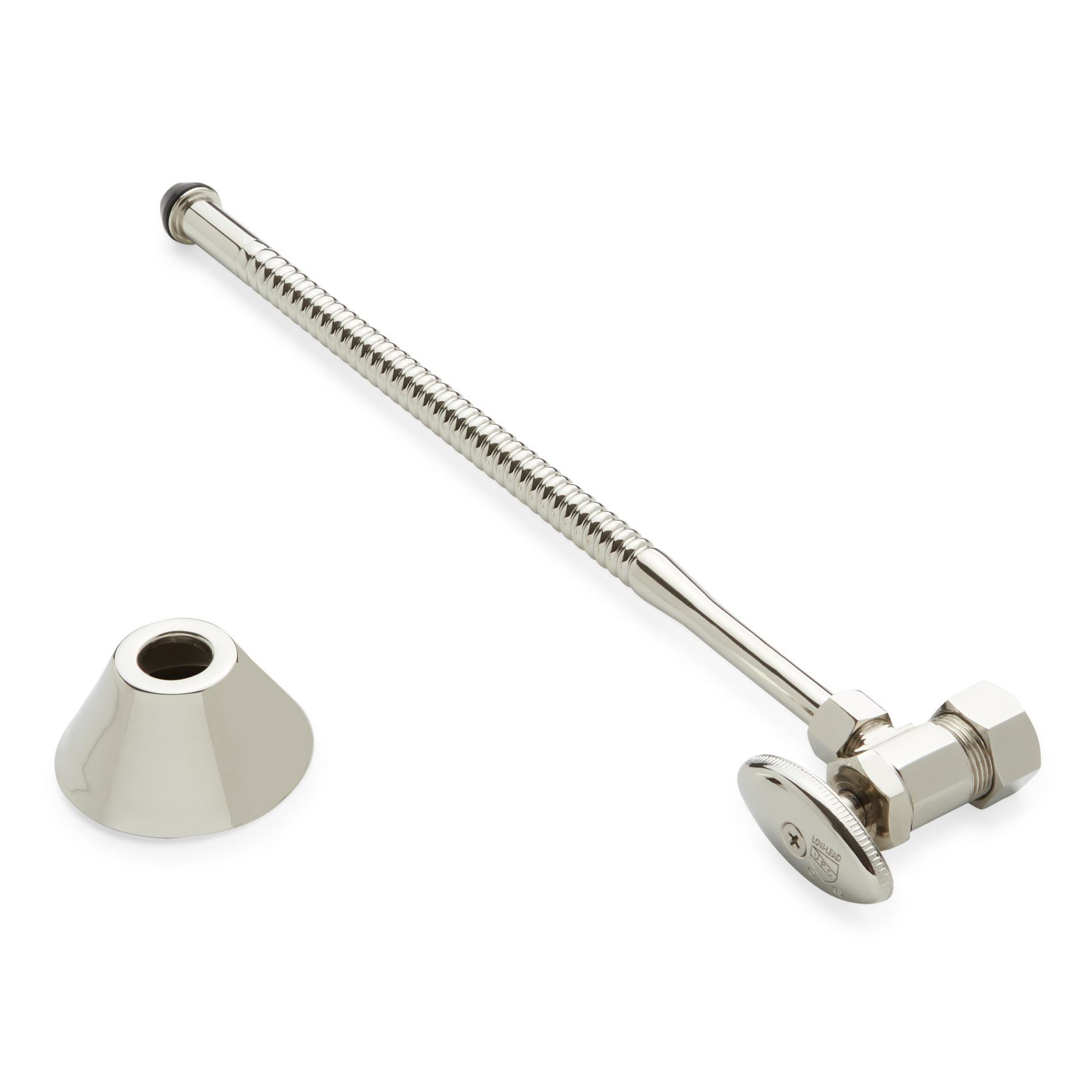 Corrugated Toilet Supply Kit with 5/8" OD X 3/8" OD Angle Stop ...