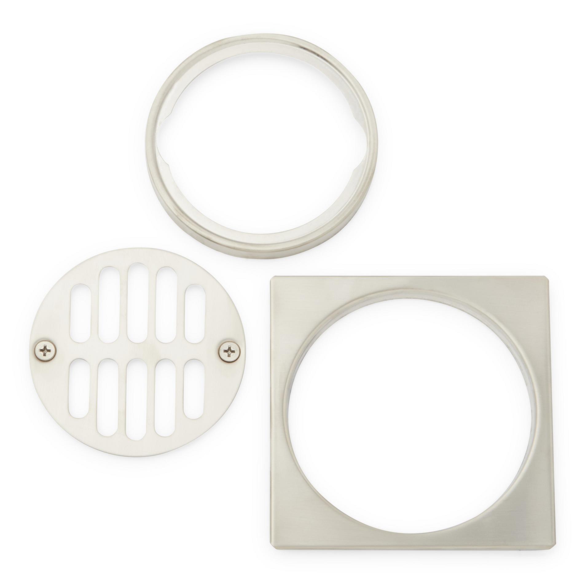 Square Shower Drain Cover with Round Strainer | Signature Hardware