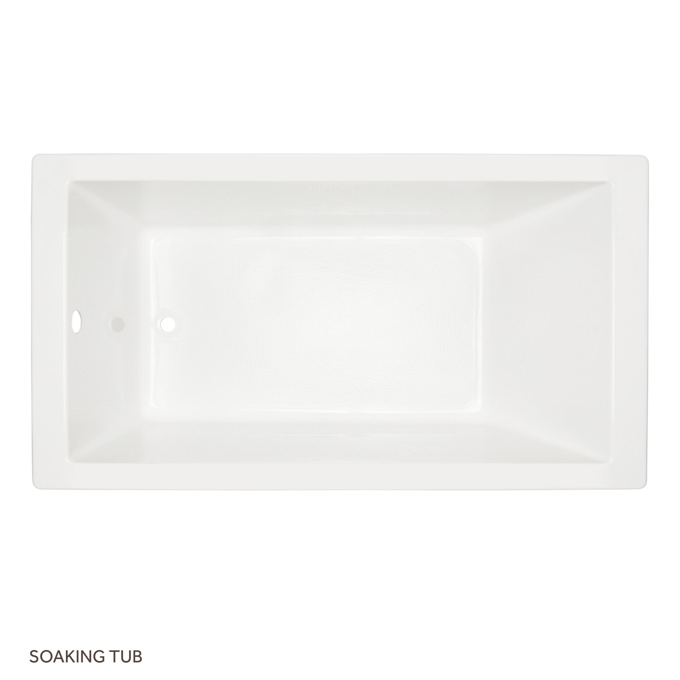 72" x 36" Sitka Acrylic Drop-In Soaking Tub - White | Signature Hardware