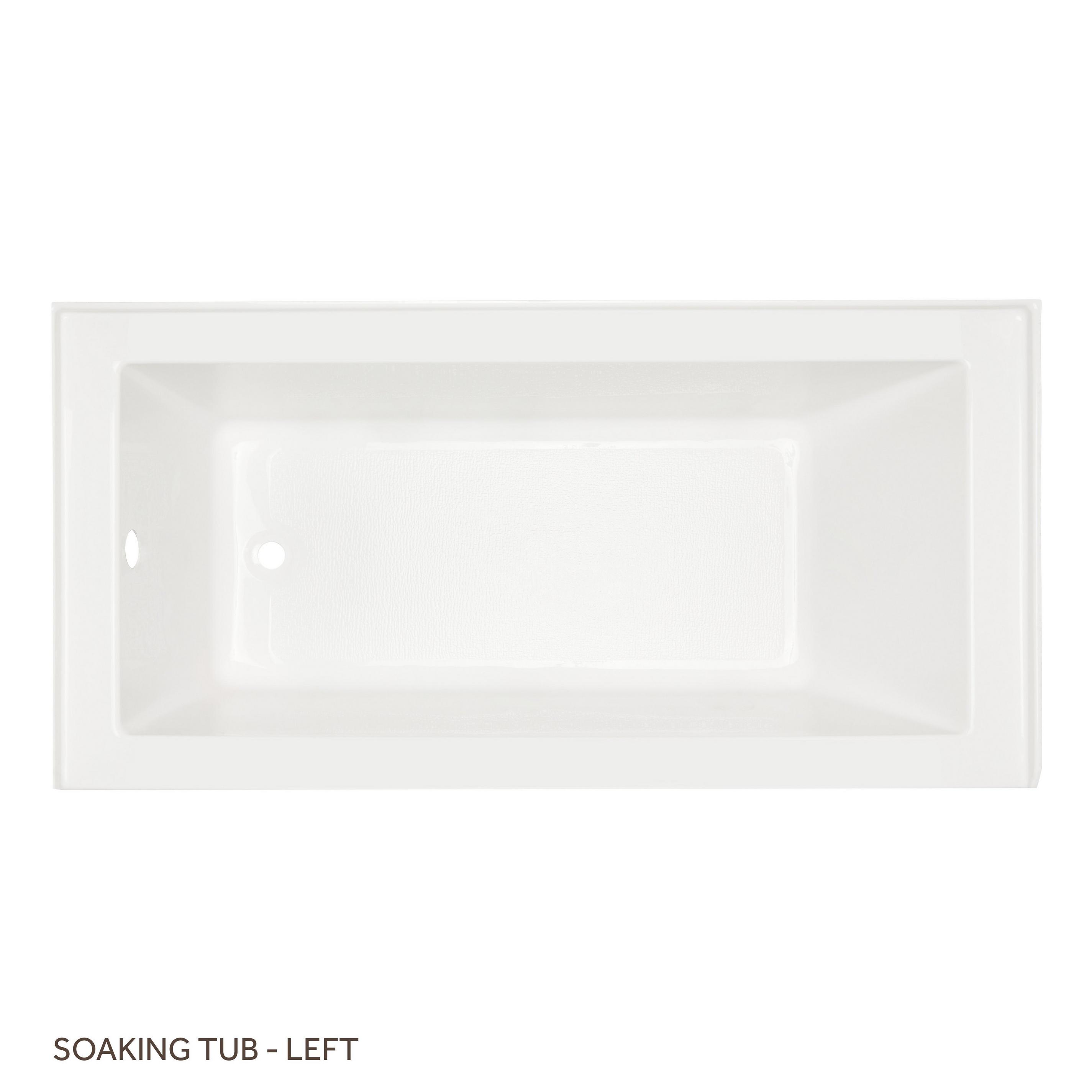 60" x 30" Sitka Acrylic Alcove Soaking Tub - White | Signature Hardware