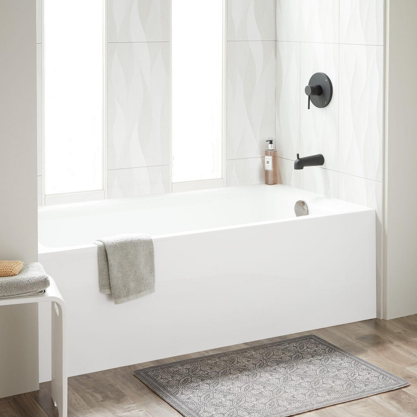 60" x 30" Sitka Acrylic Alcove Soaking Tub - White | Signature Hardware