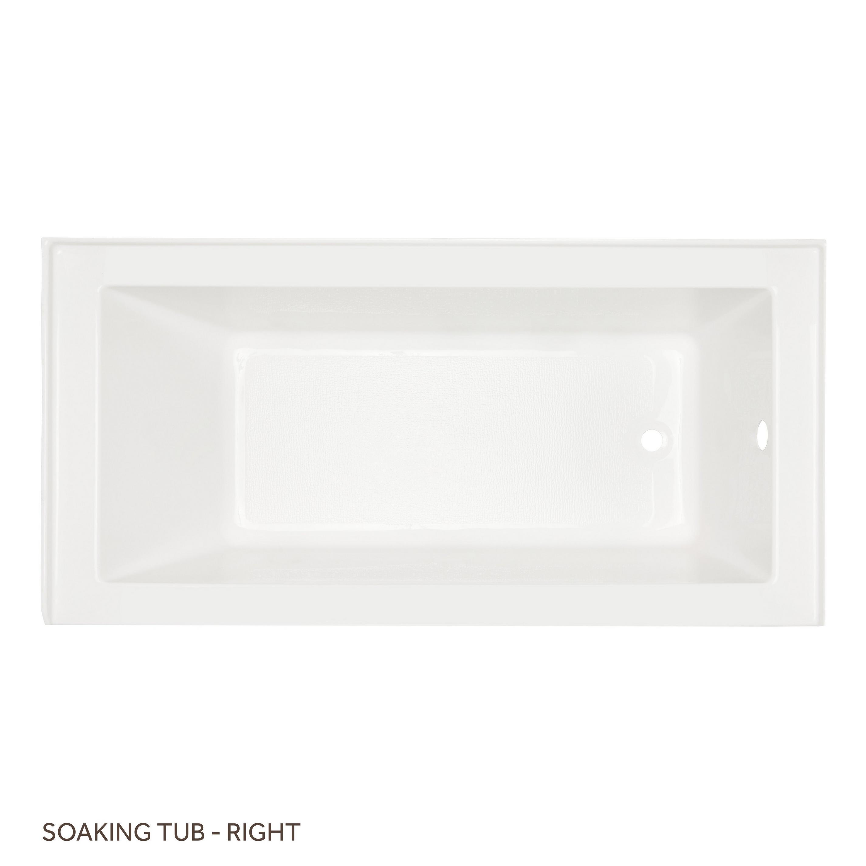 60" x 30" Sitka Acrylic Alcove Soaking Tub - White | Signature Hardware