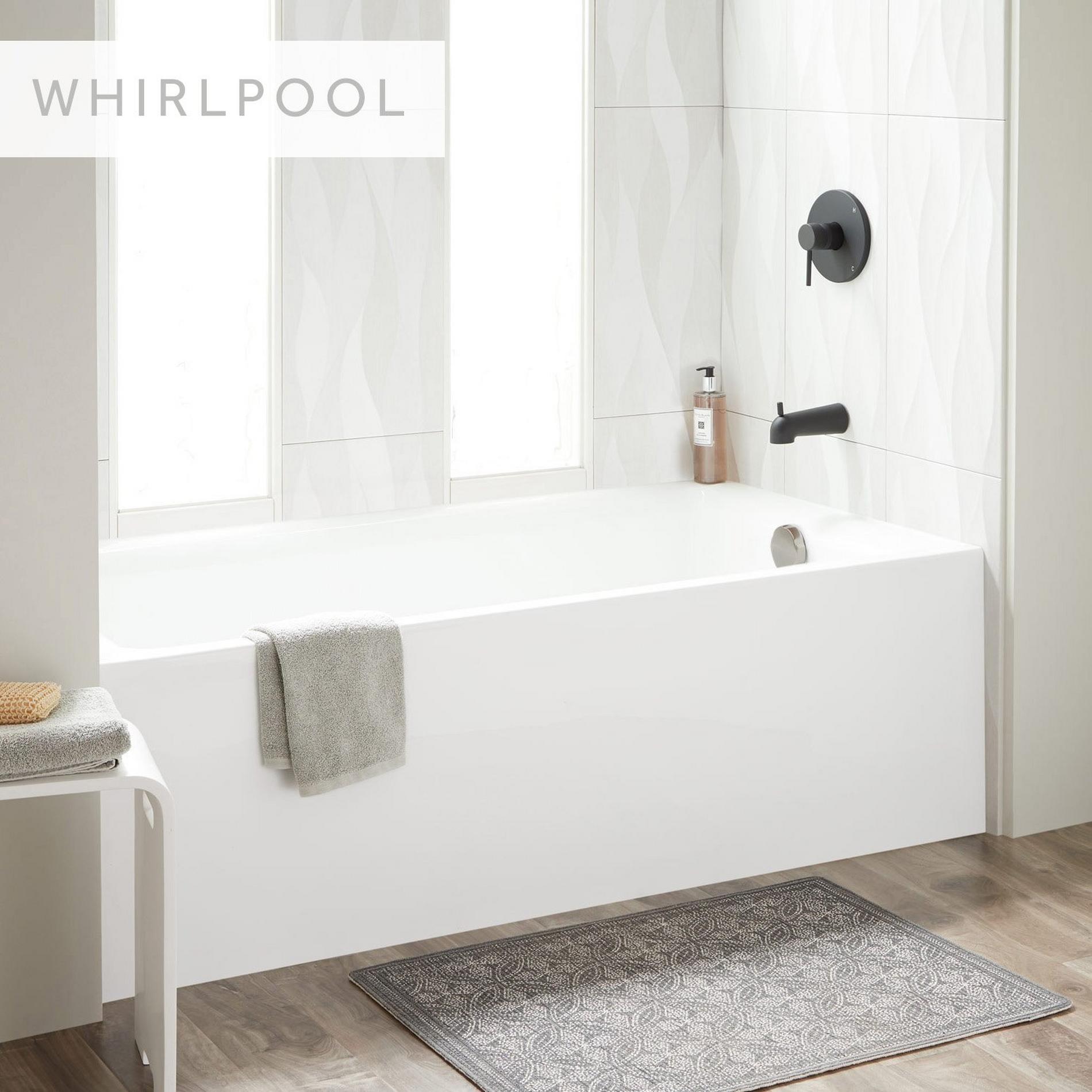 60" x 30" Sitka Acrylic Alcove Whirlpool Tub - Right Drain - White ...
