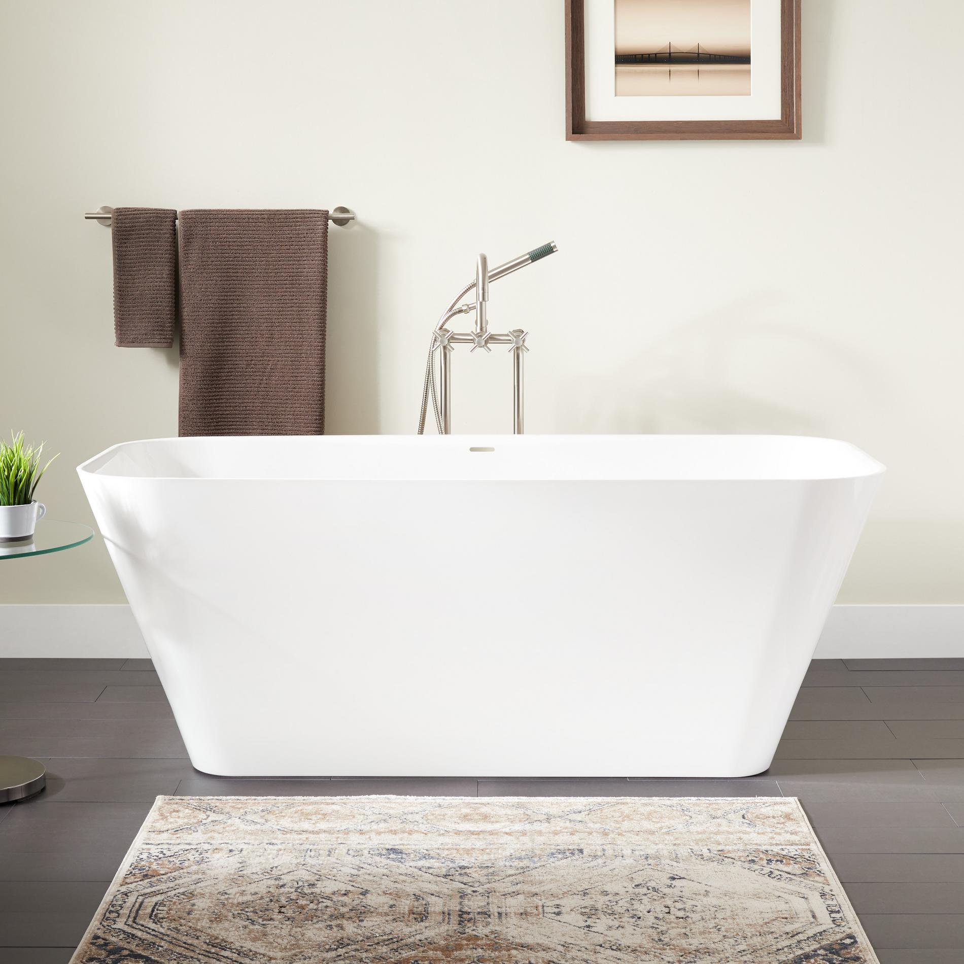 66" Inoma Solid Surface Freestanding Tub - Gloss Finish | Signature ...