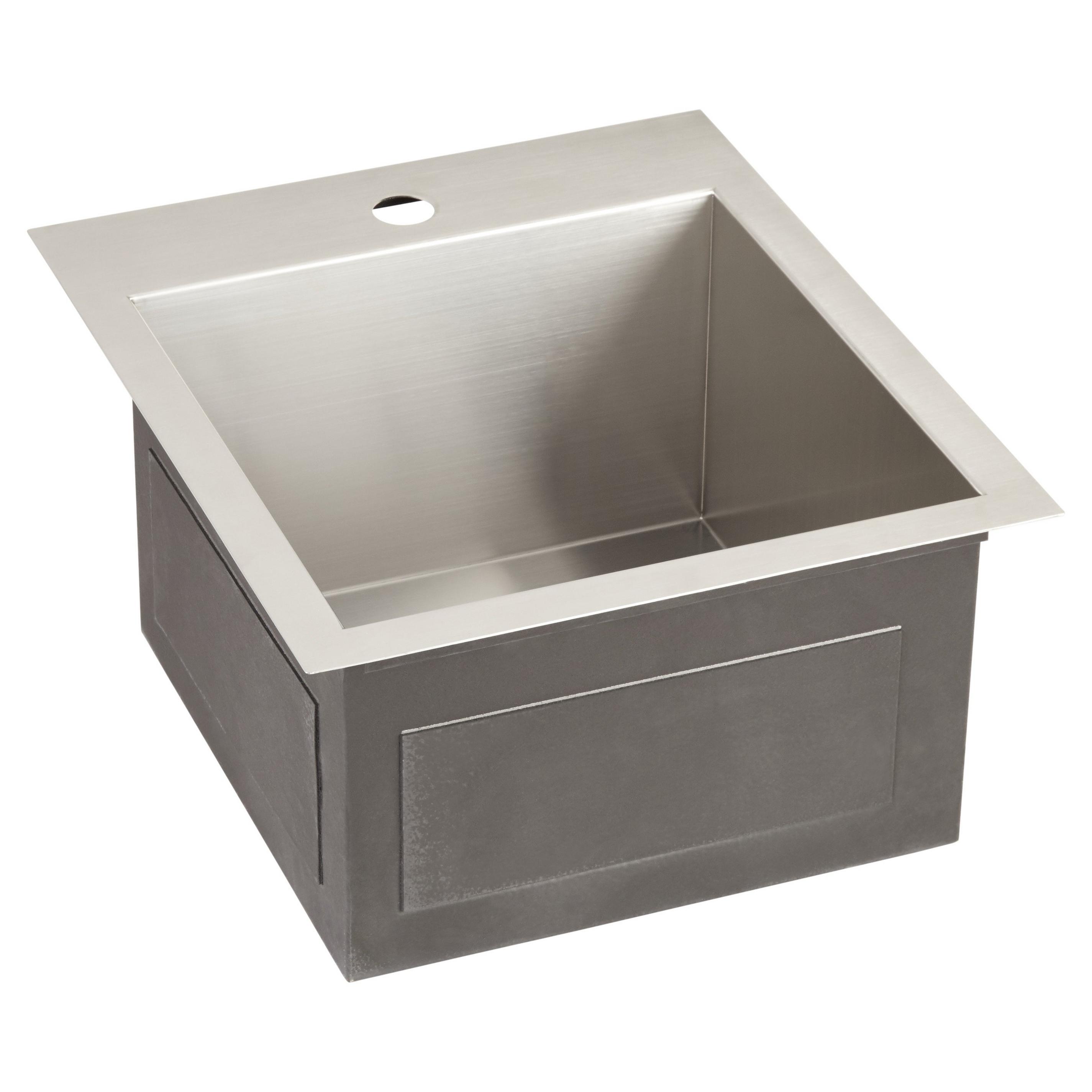 18" Sitka Stainless Steel Dual-Mount Prep Sink - Drop-In or Undermount ...