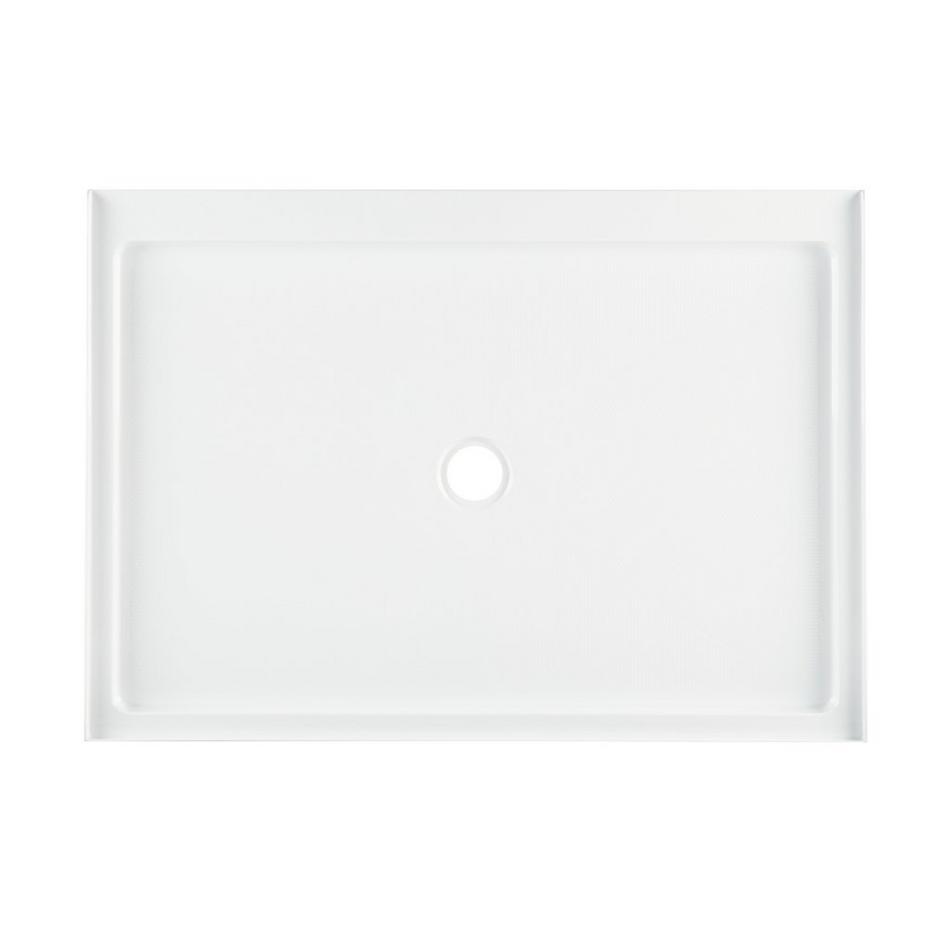 48" x 34" Acrylic Shower Tray - Center Drain - White | Signature Hardware
