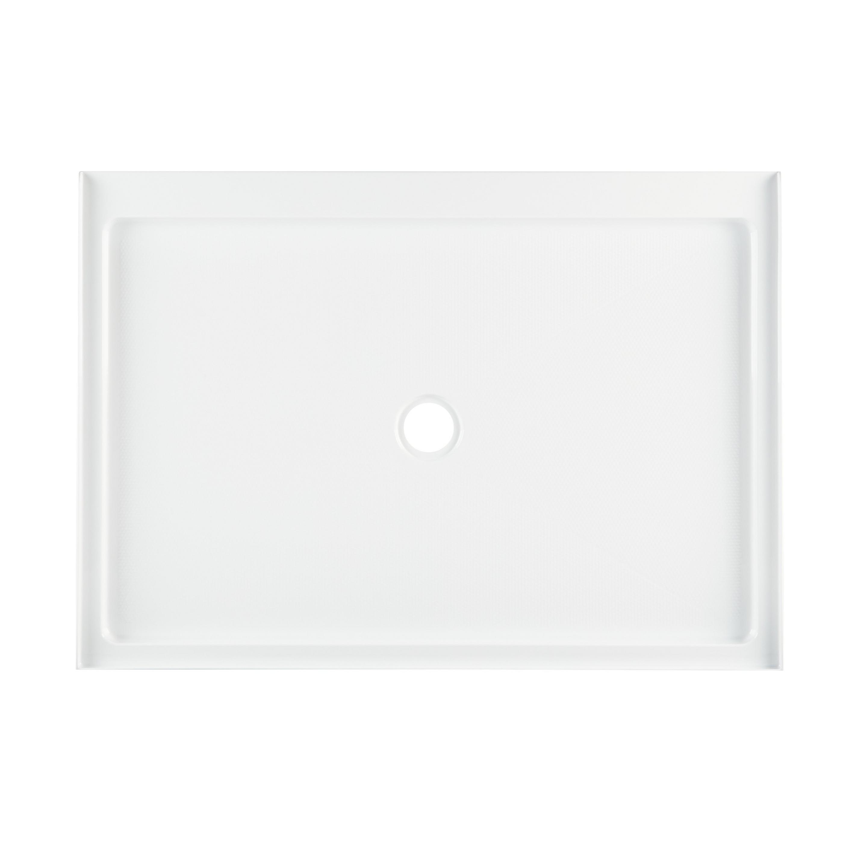 48" Acrylic Shower Tray - Center Drain - White | Signature Hardware