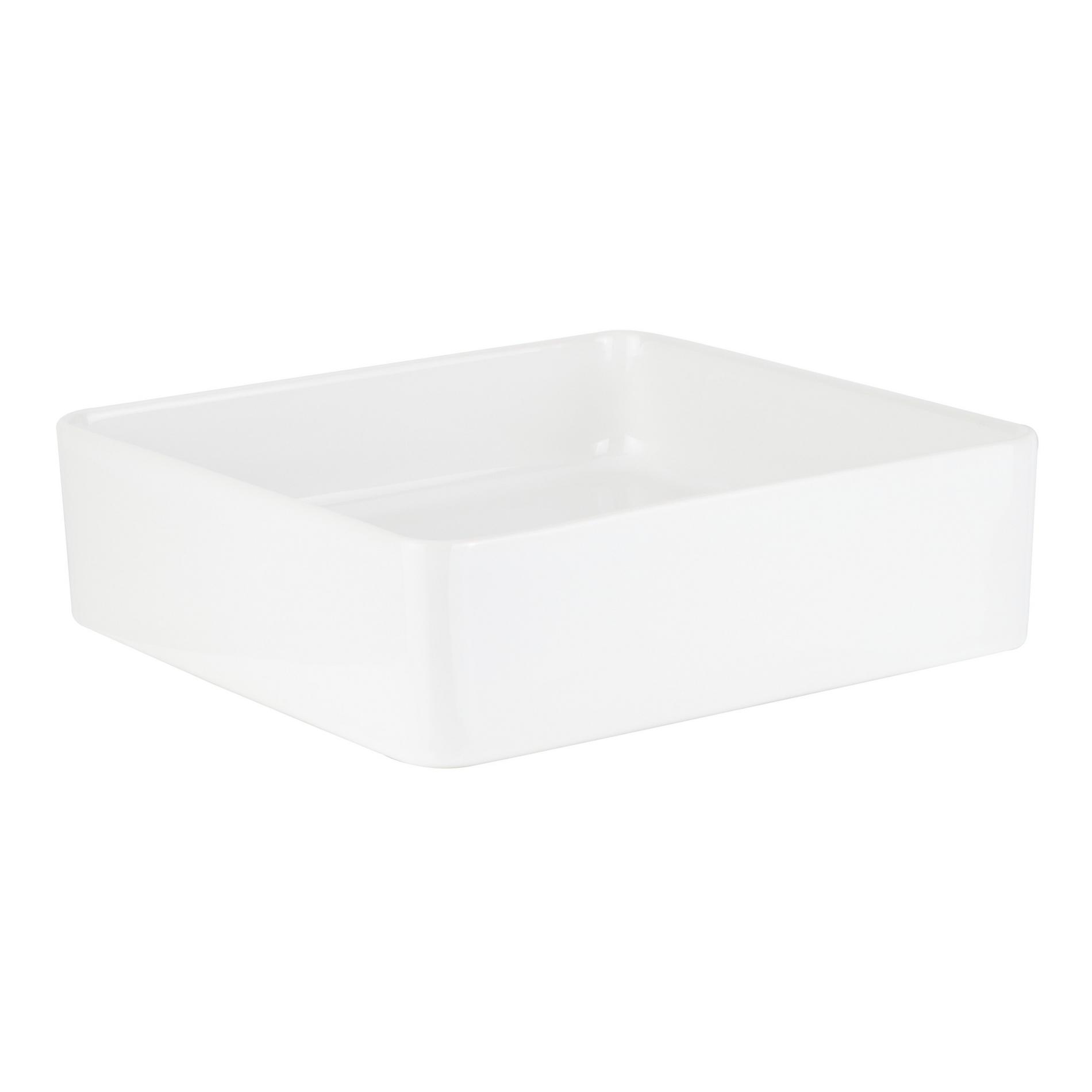 Hibiscus White Square Fireclay Vessel Sink | Signature Hardware