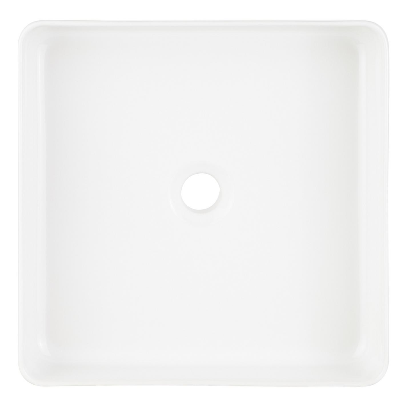 Hibiscus White Square Fireclay Vessel Sink | Signature Hardware