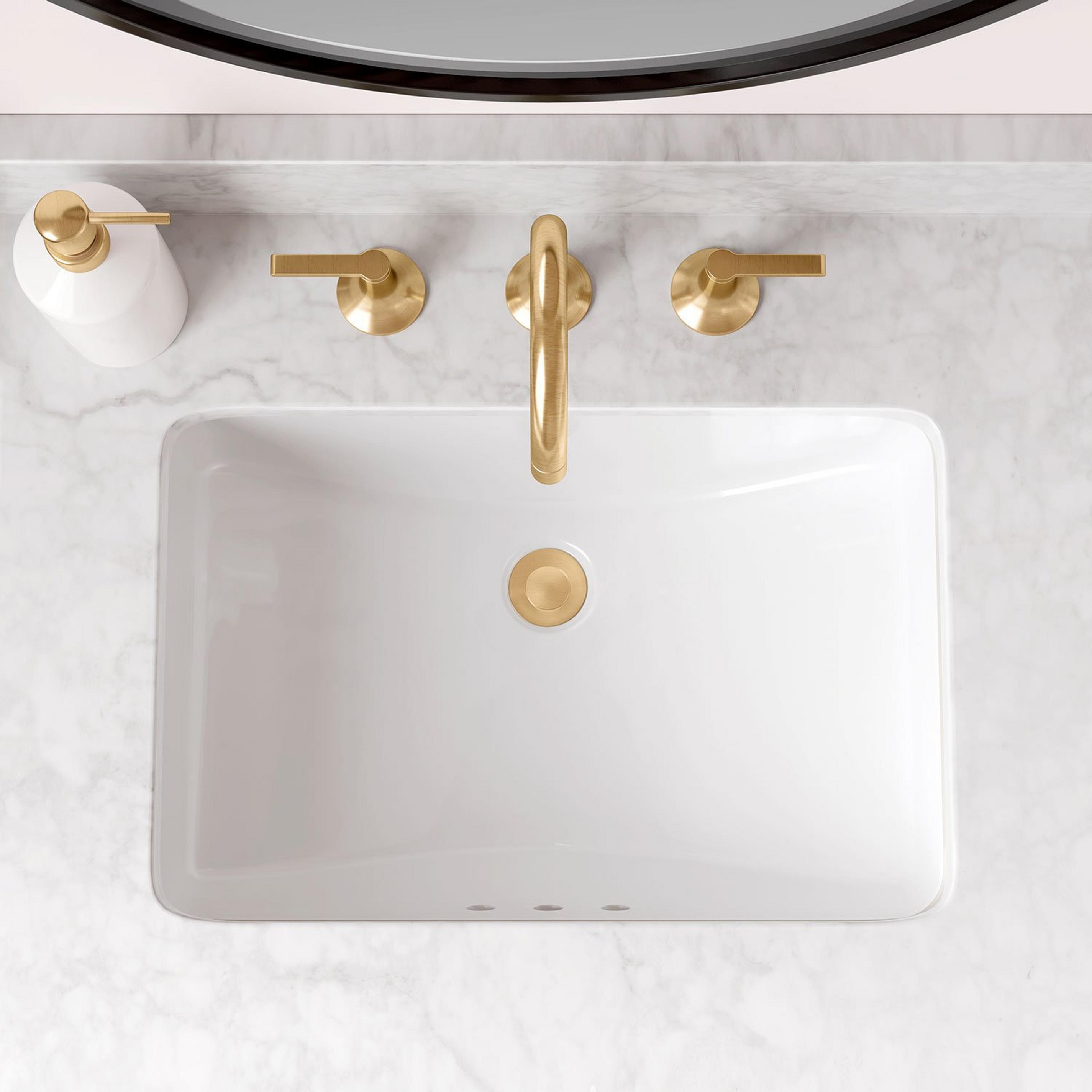 21" Myers White Rectangular Porcelain Undermount Bathroom Sink ...