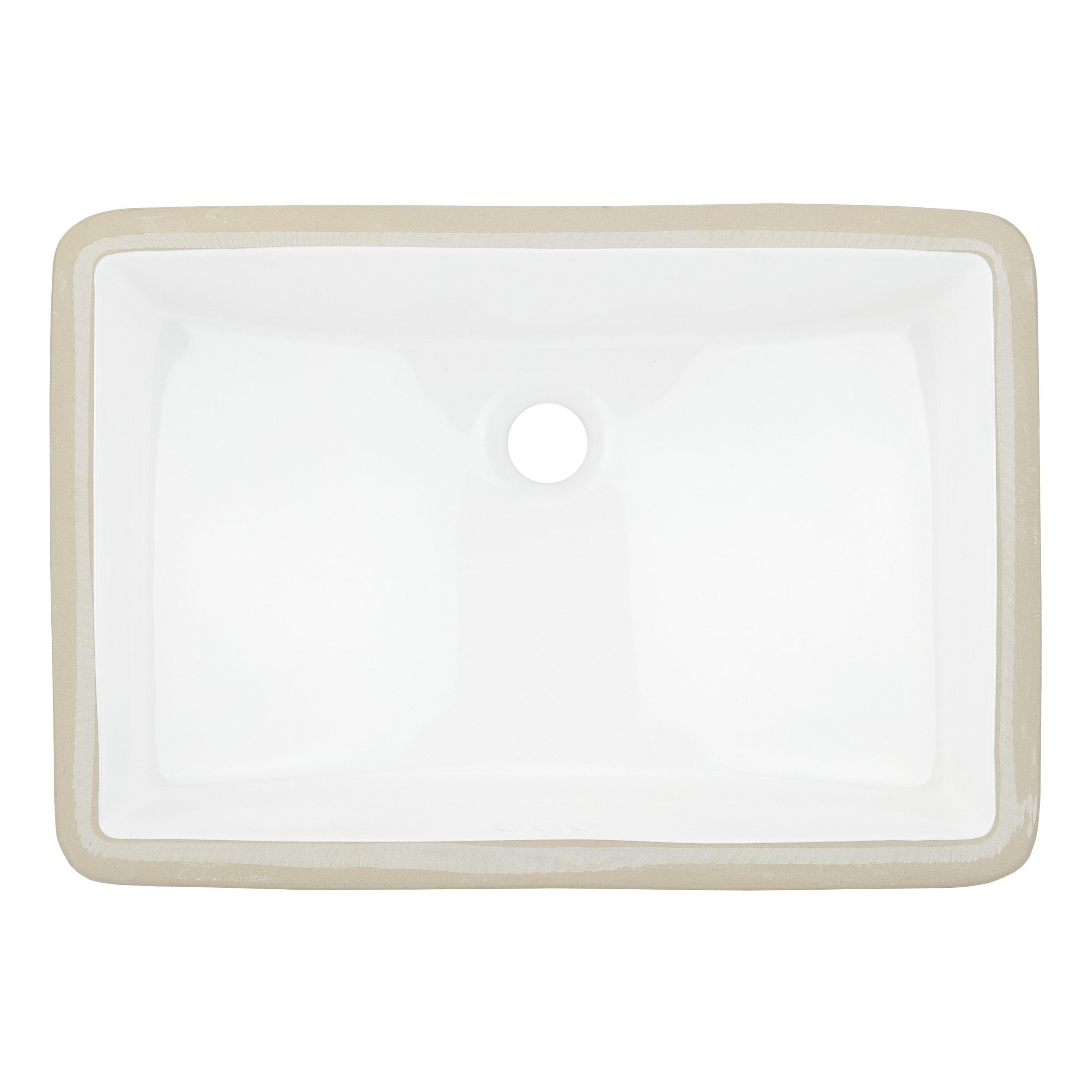 21" Myers Rectangular Porcelain Undermount Bathroom Sink White - Glazed ...