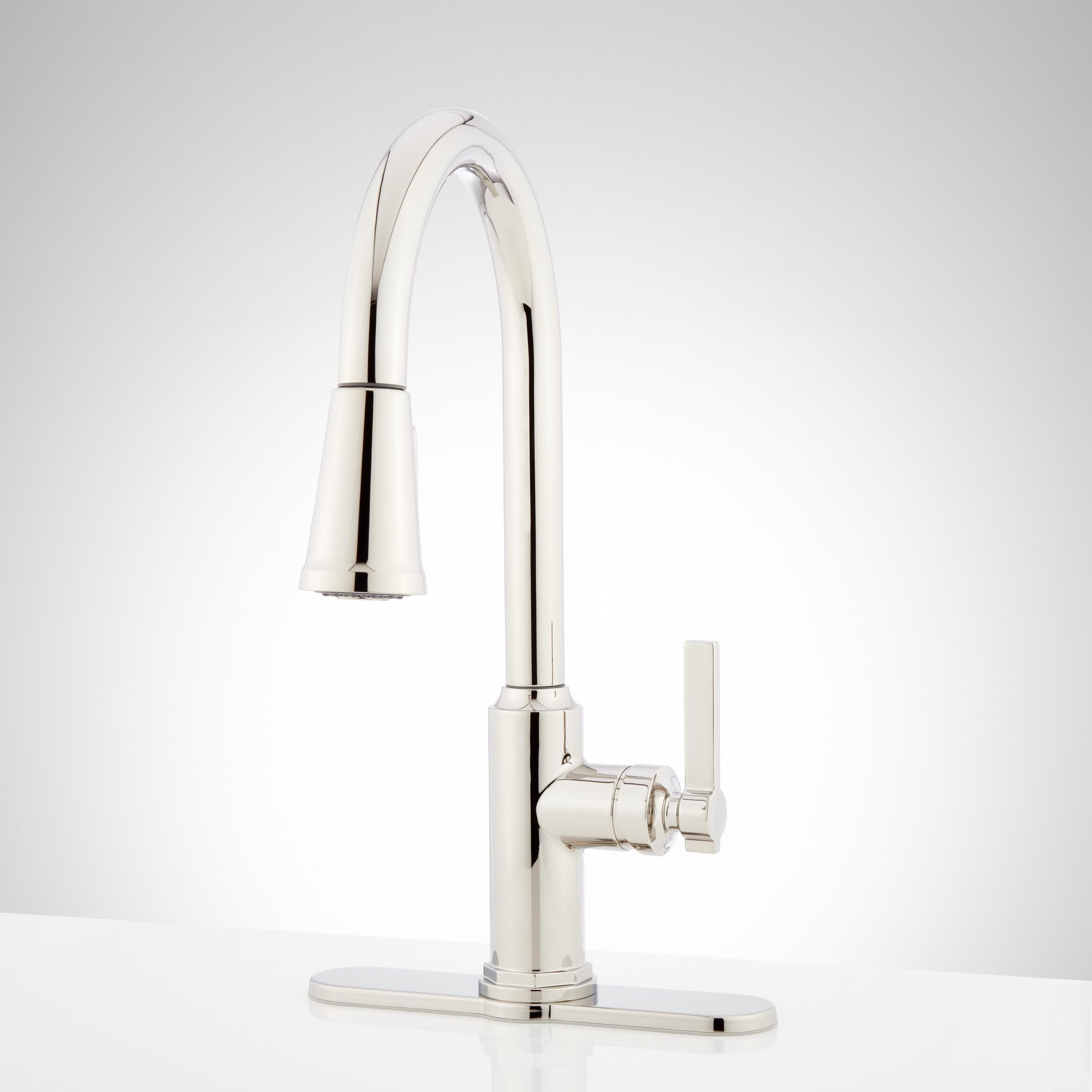 Greyfield Single-Hole Pull-Down Kitchen Faucet - Polished Nickel ...