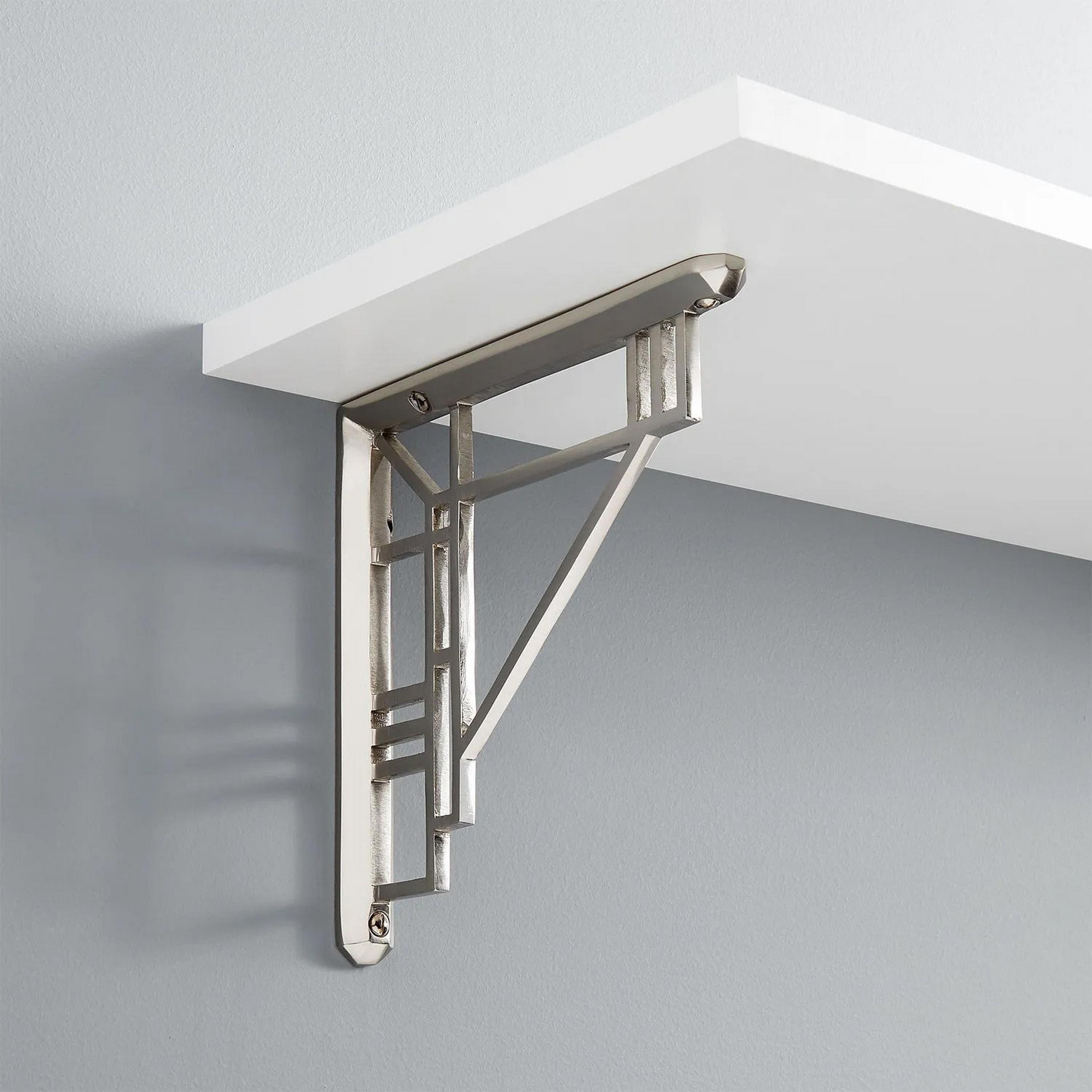 Aria Solid Brass Shelf Bracket - Brushed Nickel | Signature Hardware