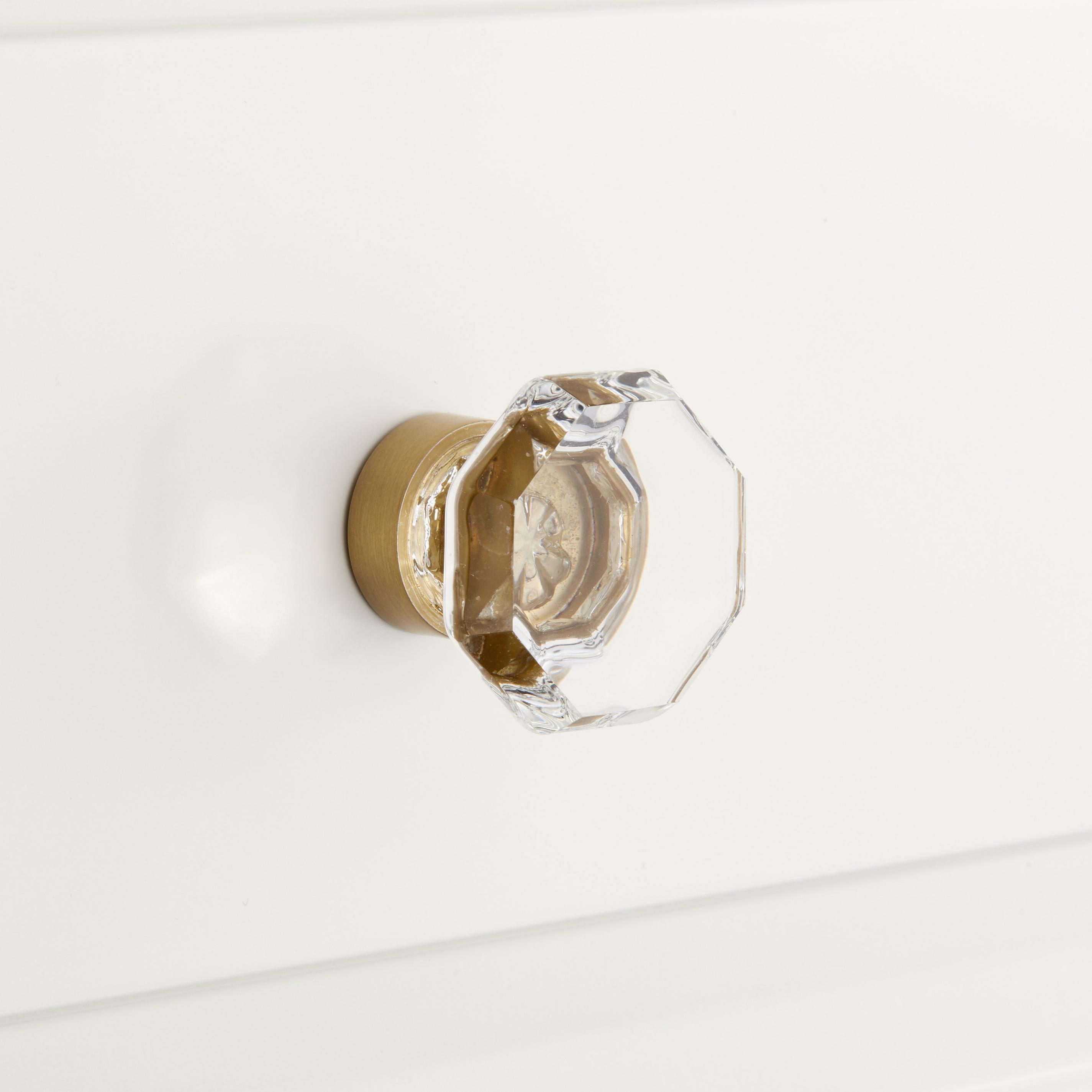 1-3/8" Sharber Clear Glass Cabinet Knob - Golden Champagne | Signature ...