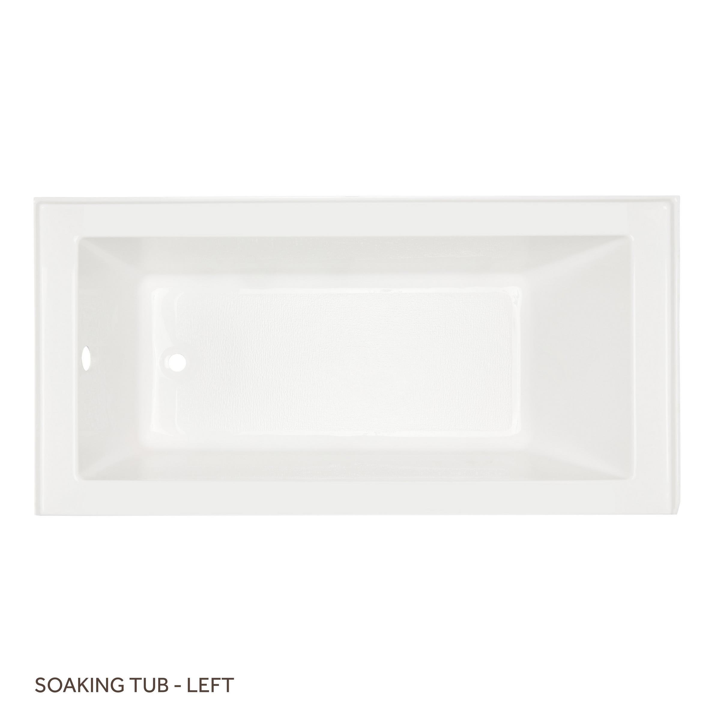 60" x 36" Sitka Acrylic Alcove Soaking Tub - White | Signature Hardware