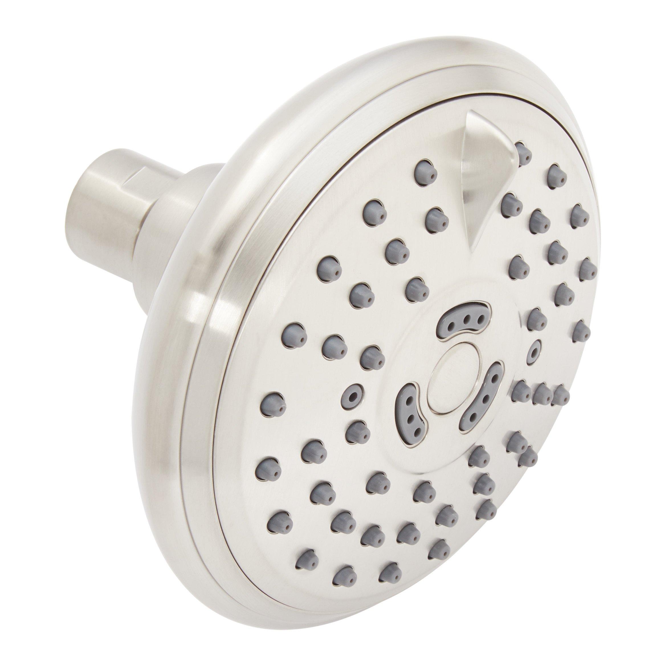 FundamentALL 4-1/2" Round Multifunction 1.75 GPM Shower Head - Brushed ...