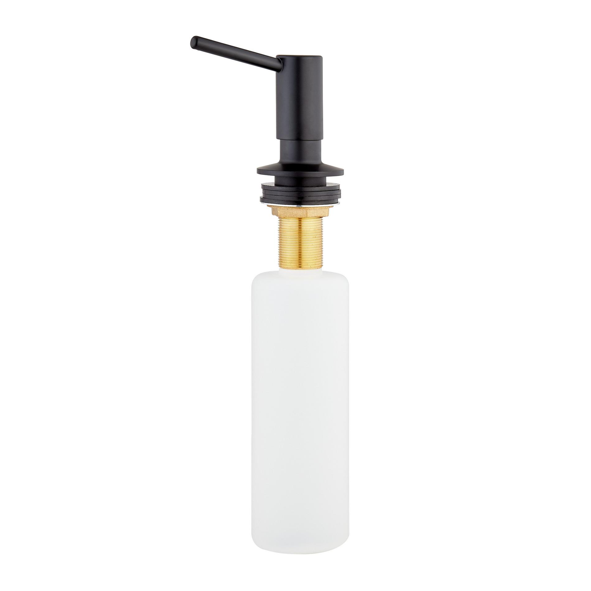 Low-Profile Soap or Lotion Dispenser - Matte Black | Signature Hardware