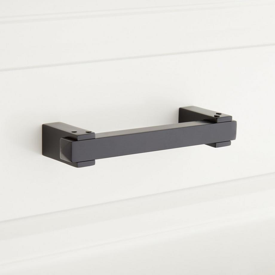 5" Sayler Two Tone Brass Cabinet Pull - Polished Brass/Black ...