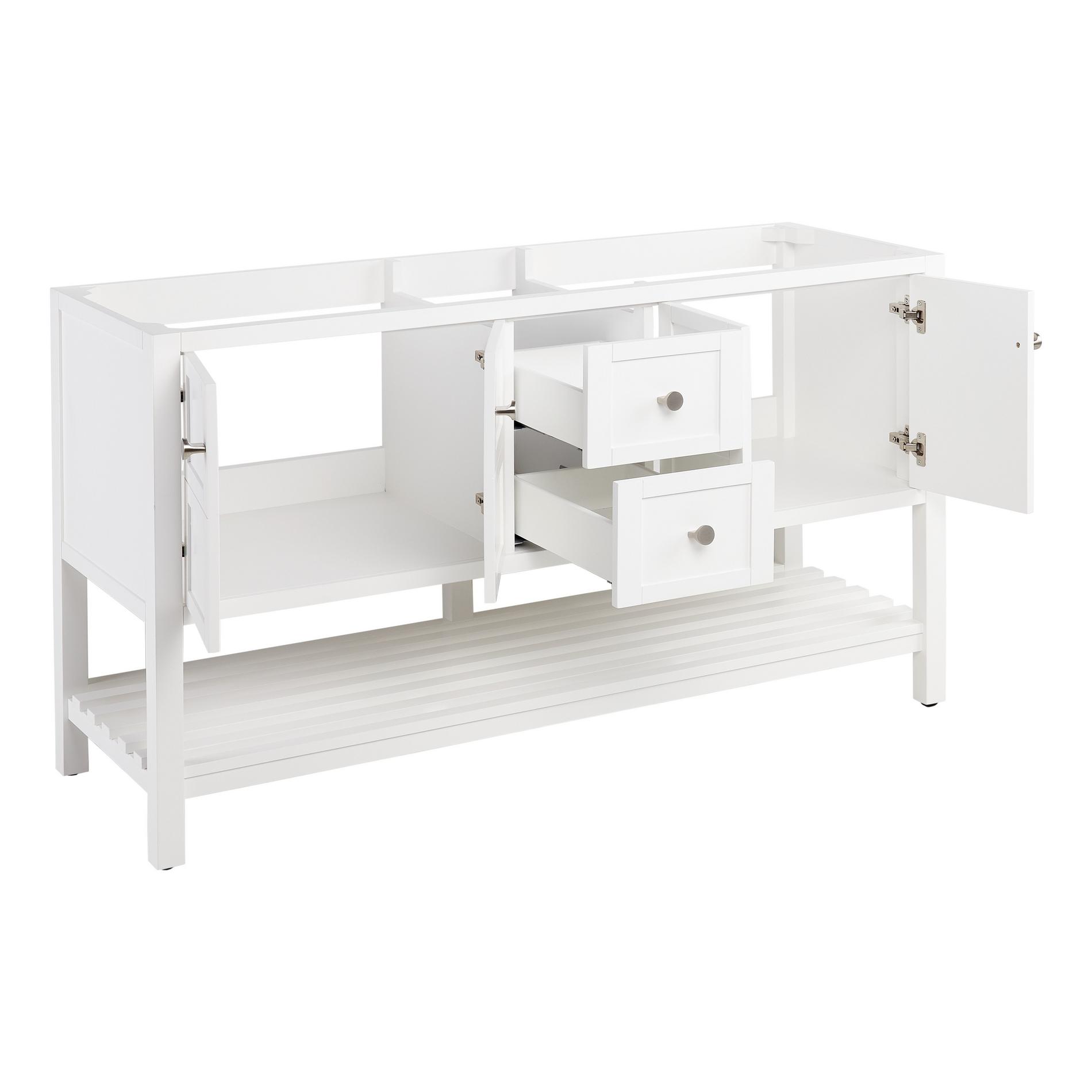 60" Olsen Double Console Vanity - Soft White - Vanity Cabinet Only ...