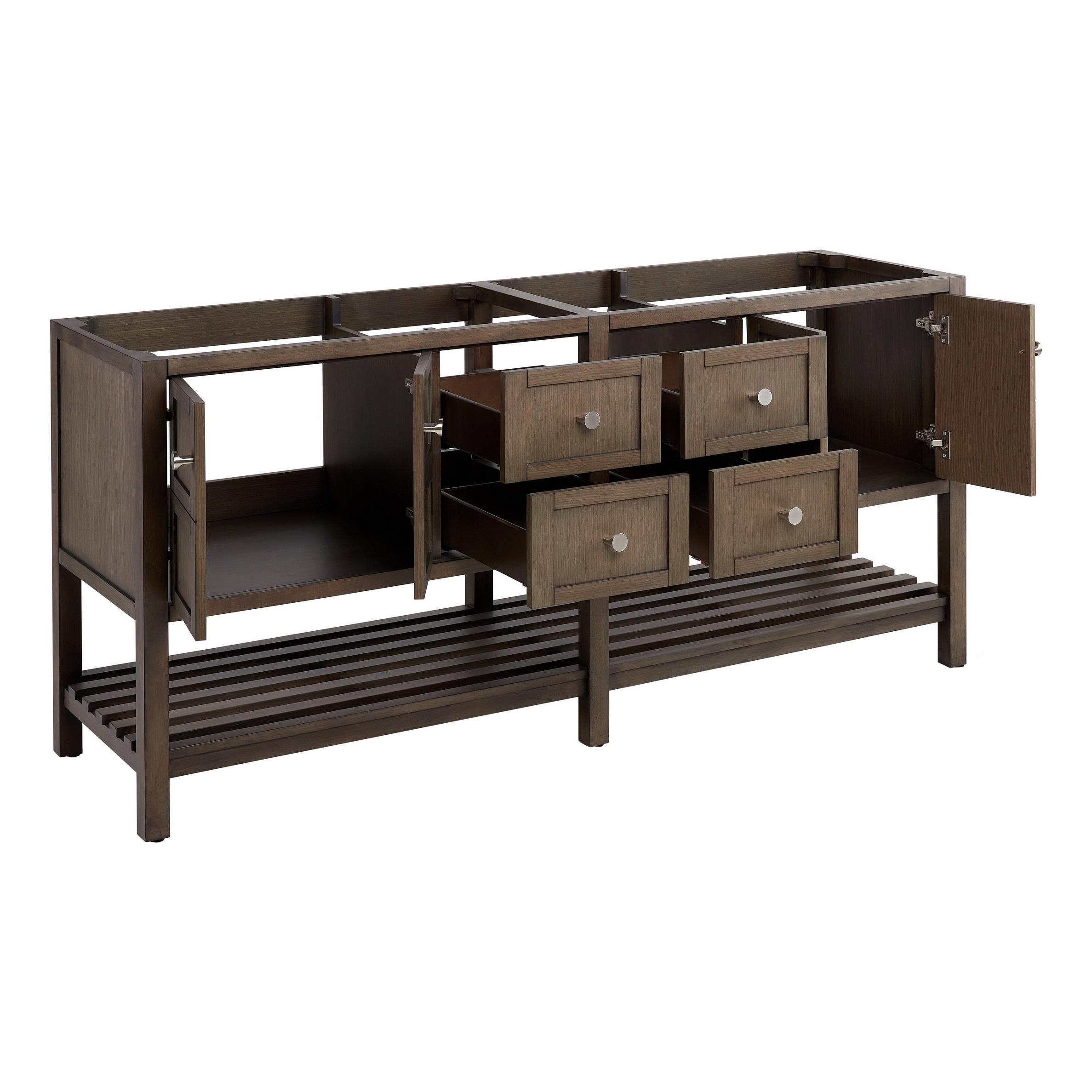 72" Olsen Double Console Vanity - Ash Brown - Vanity Cabinet Only ...