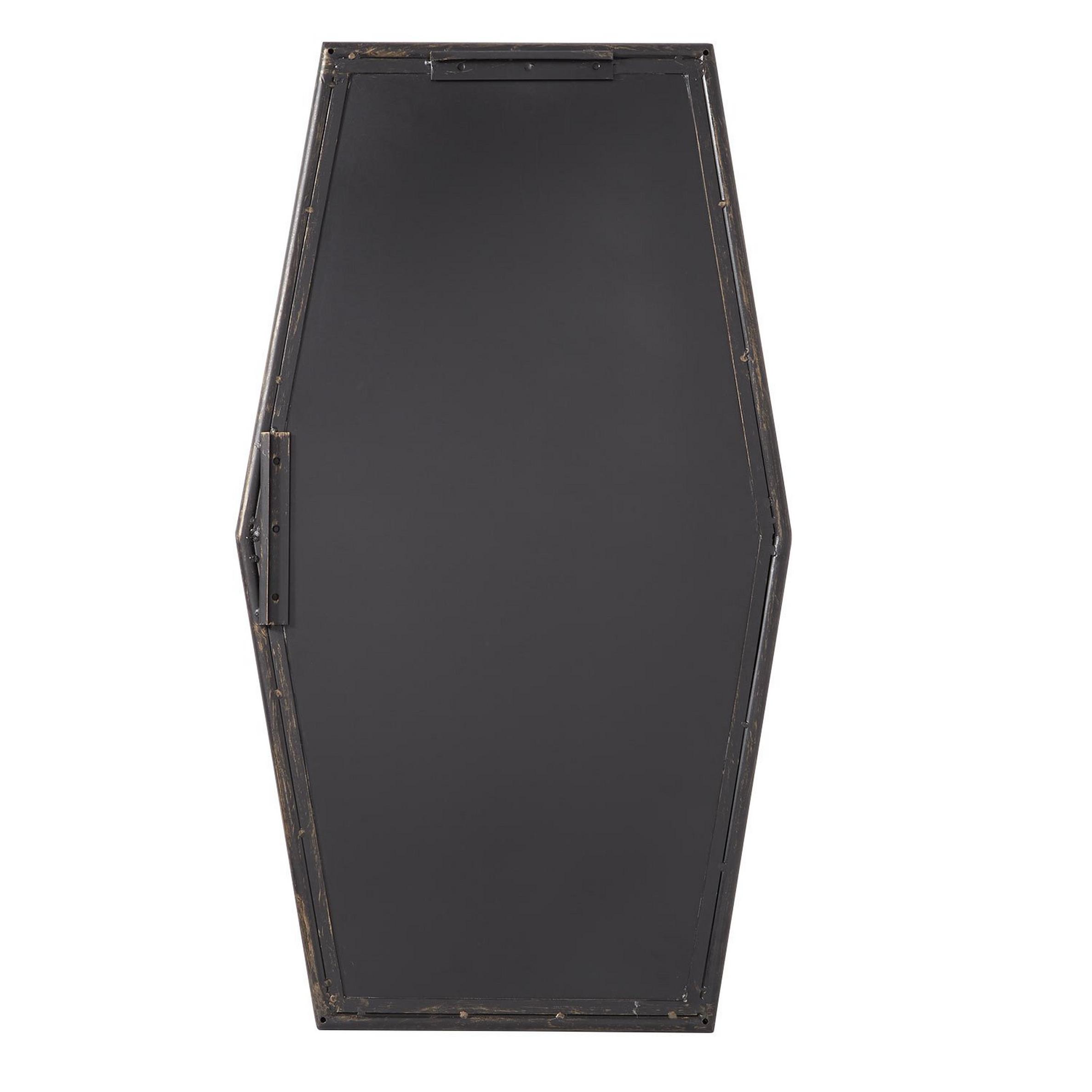 Tenaya Hexagonal Decorative Vanity Mirror - Black Powder Coat with Gold ...