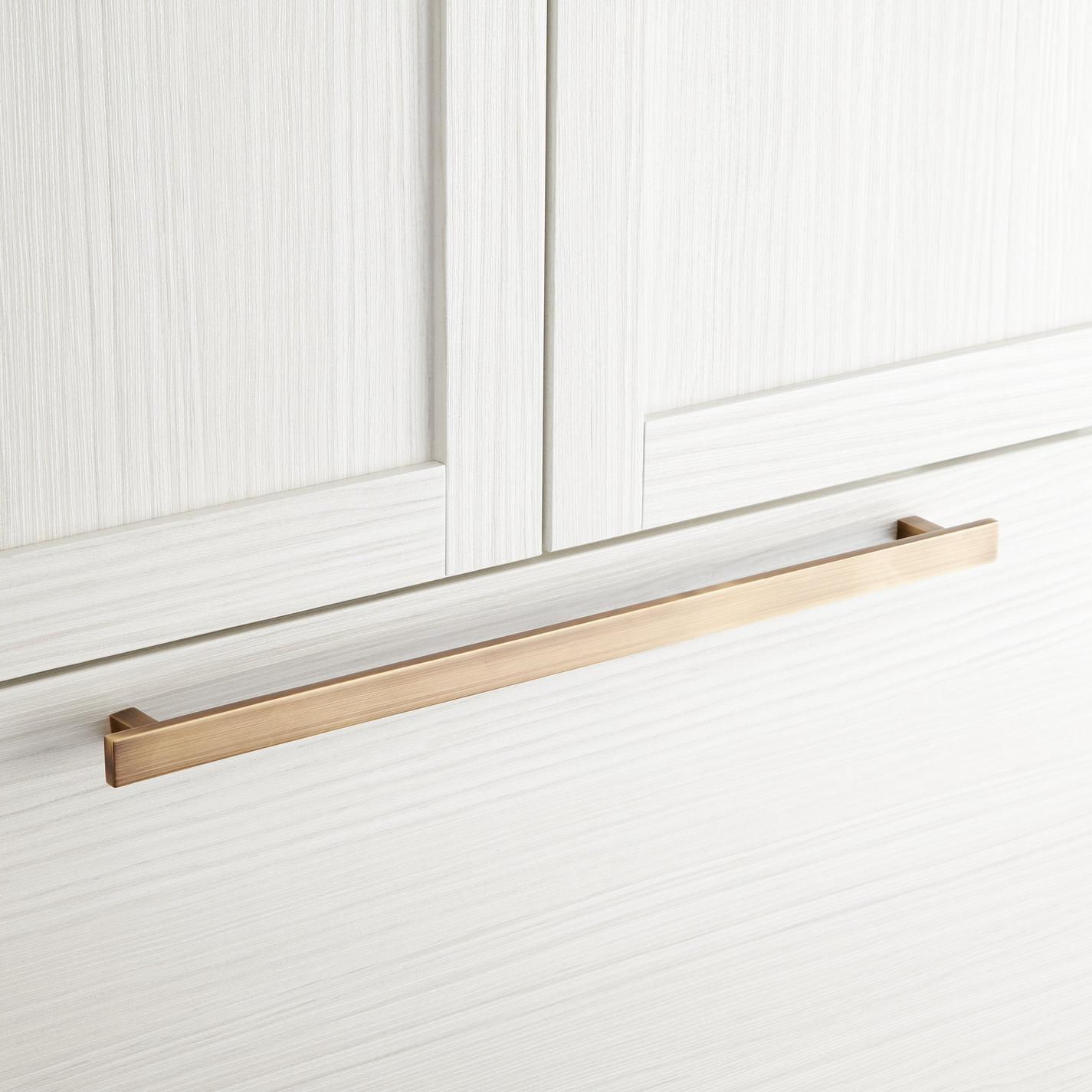 24" Covello Solid Brass Appliance Pull - Antique Brass | Signature Hardware