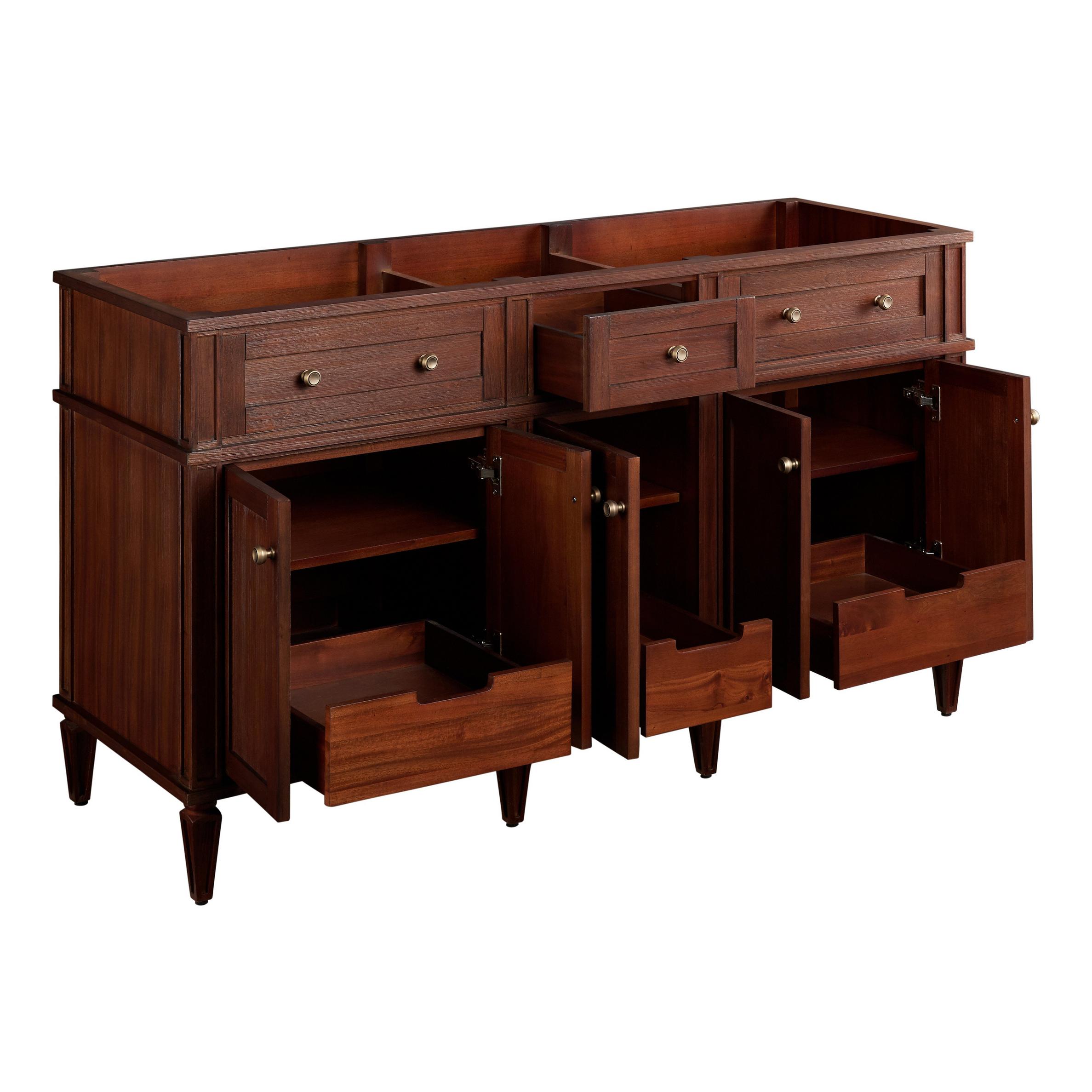 60" Elmdale Double Vanity - Antique Brown - Vanity Cabinet Only ...