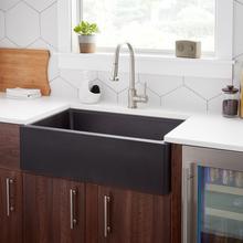 33" Totten Granite Composite Farmhouse Sink - Black | Signature Hardware