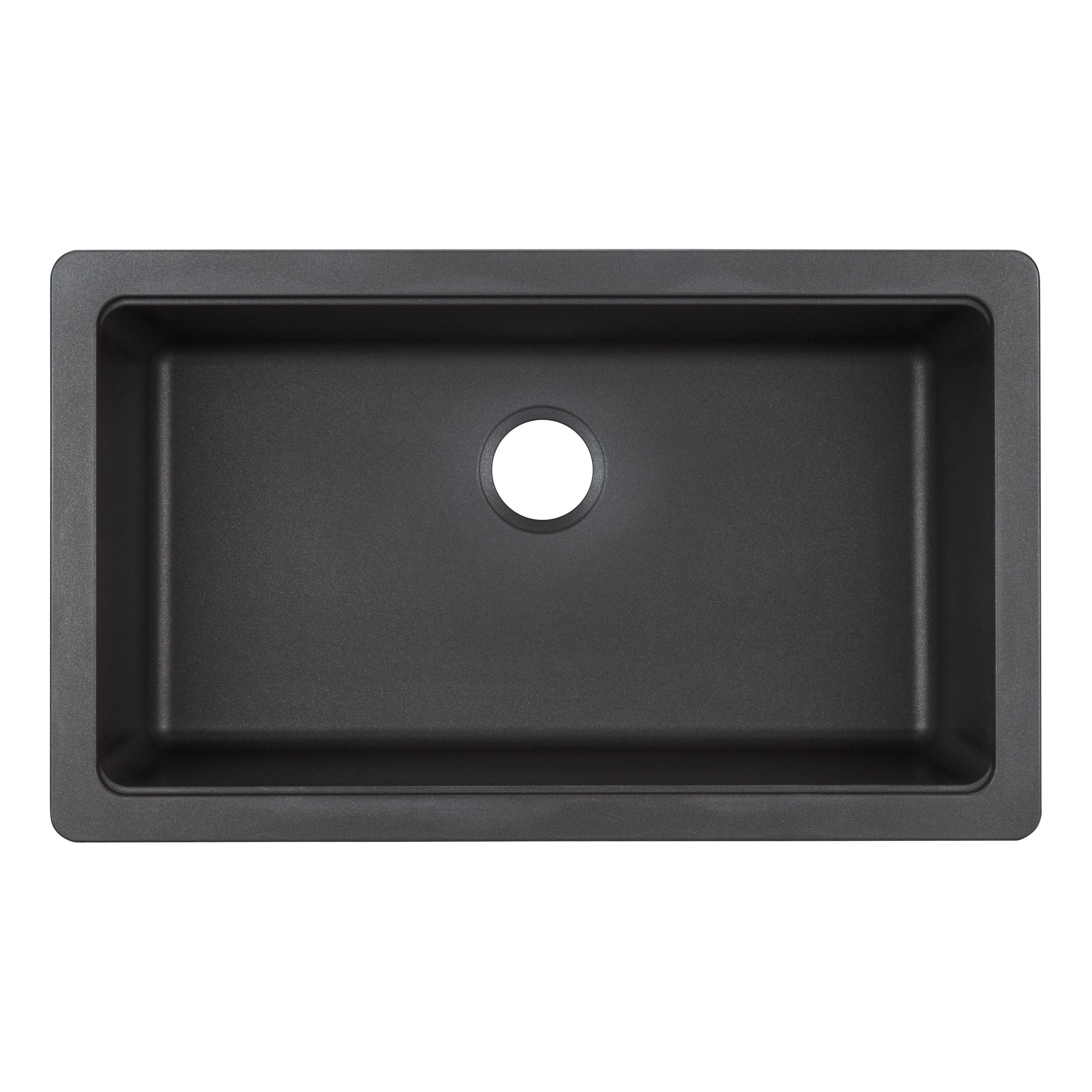 33" Totten Granite Composite Farmhouse Sink - Black | Signature Hardware