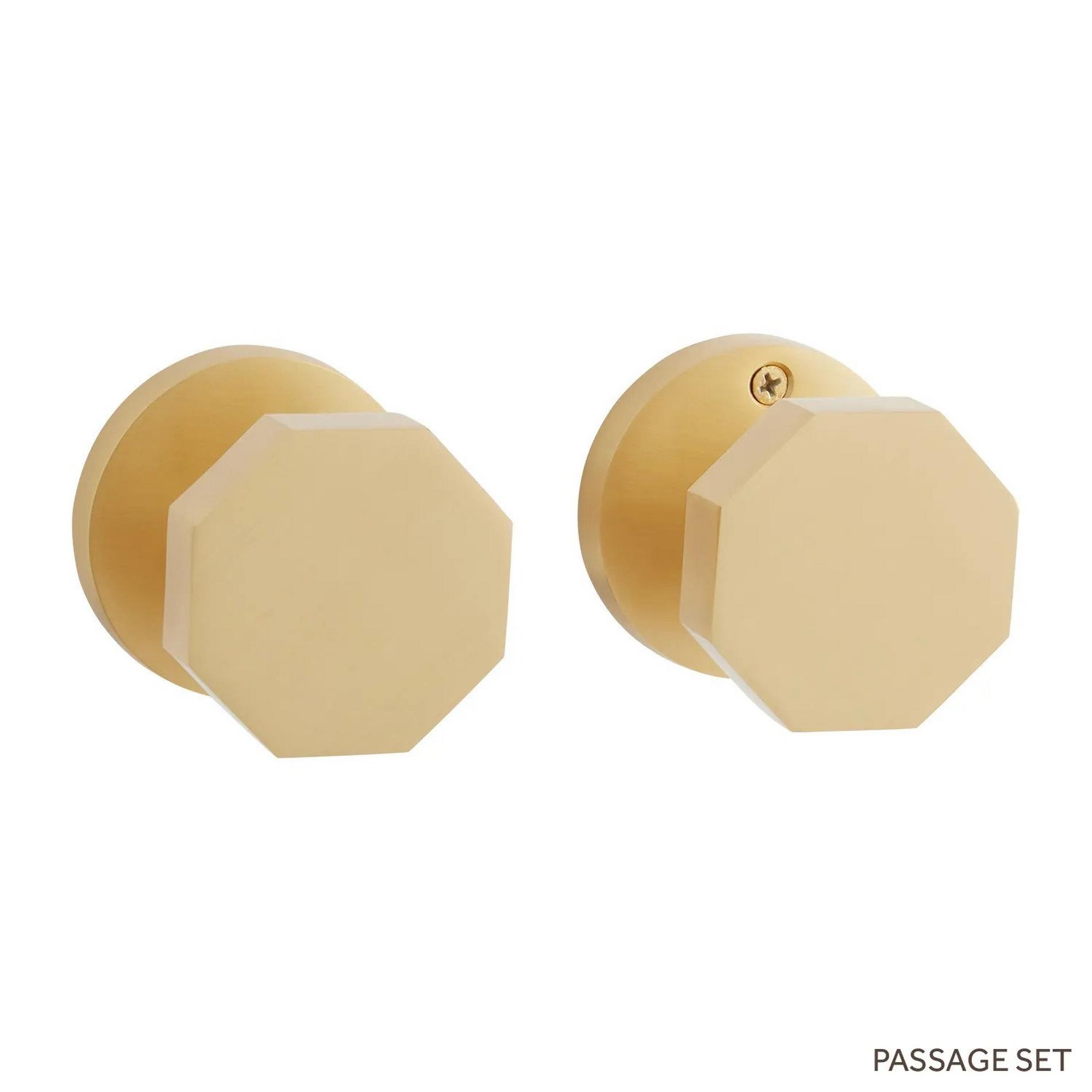 Ambrus Solid Brass Passage Interior Door Set - Octagonal Knob ...
