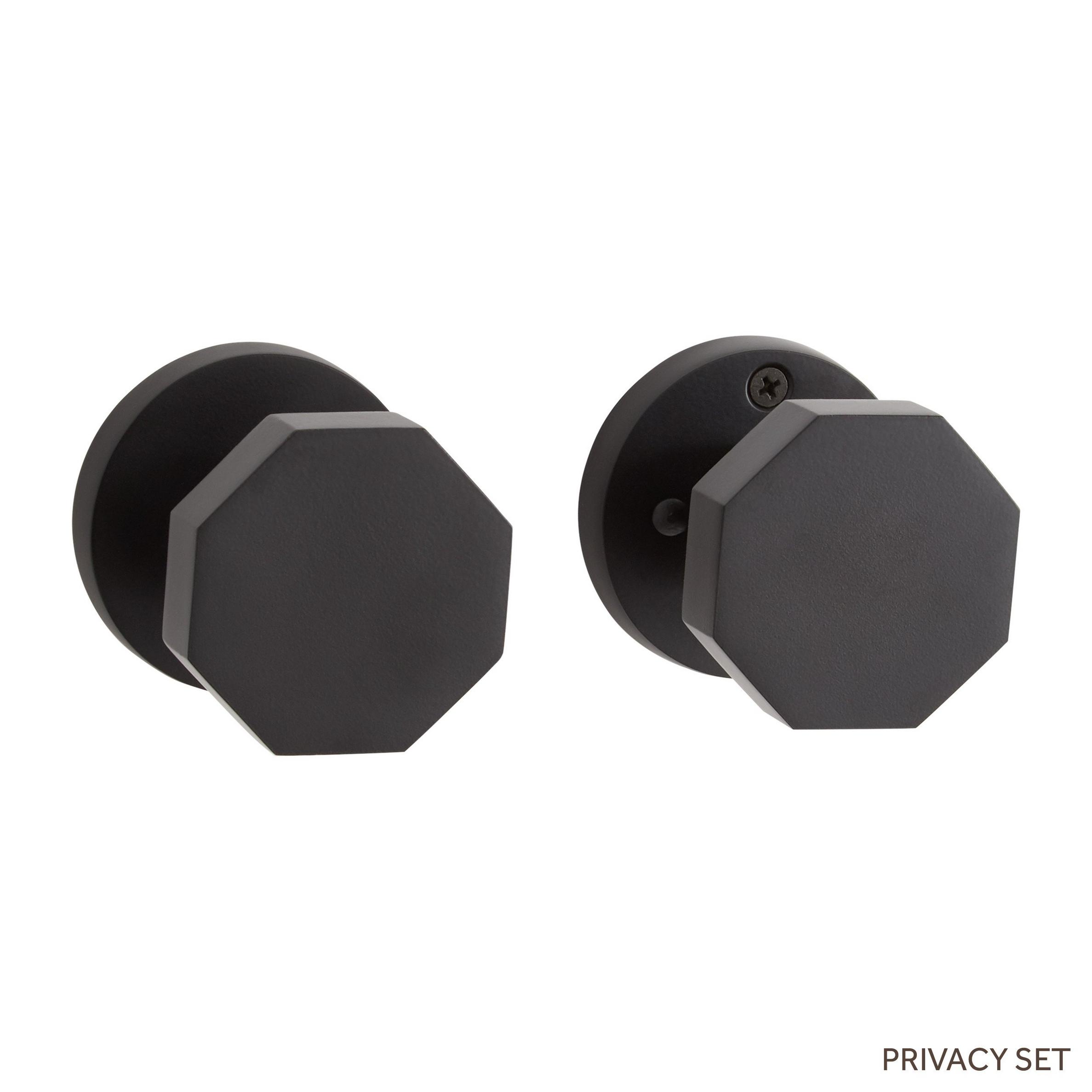 Ambrus Solid Brass Privacy Interior Door Set with Octagonal Knob ...