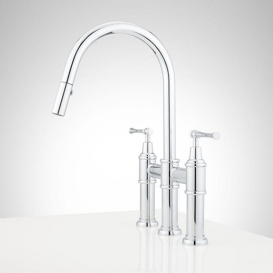 Hurston Pull-Down Bridge Kitchen Faucet | Signature Hardware