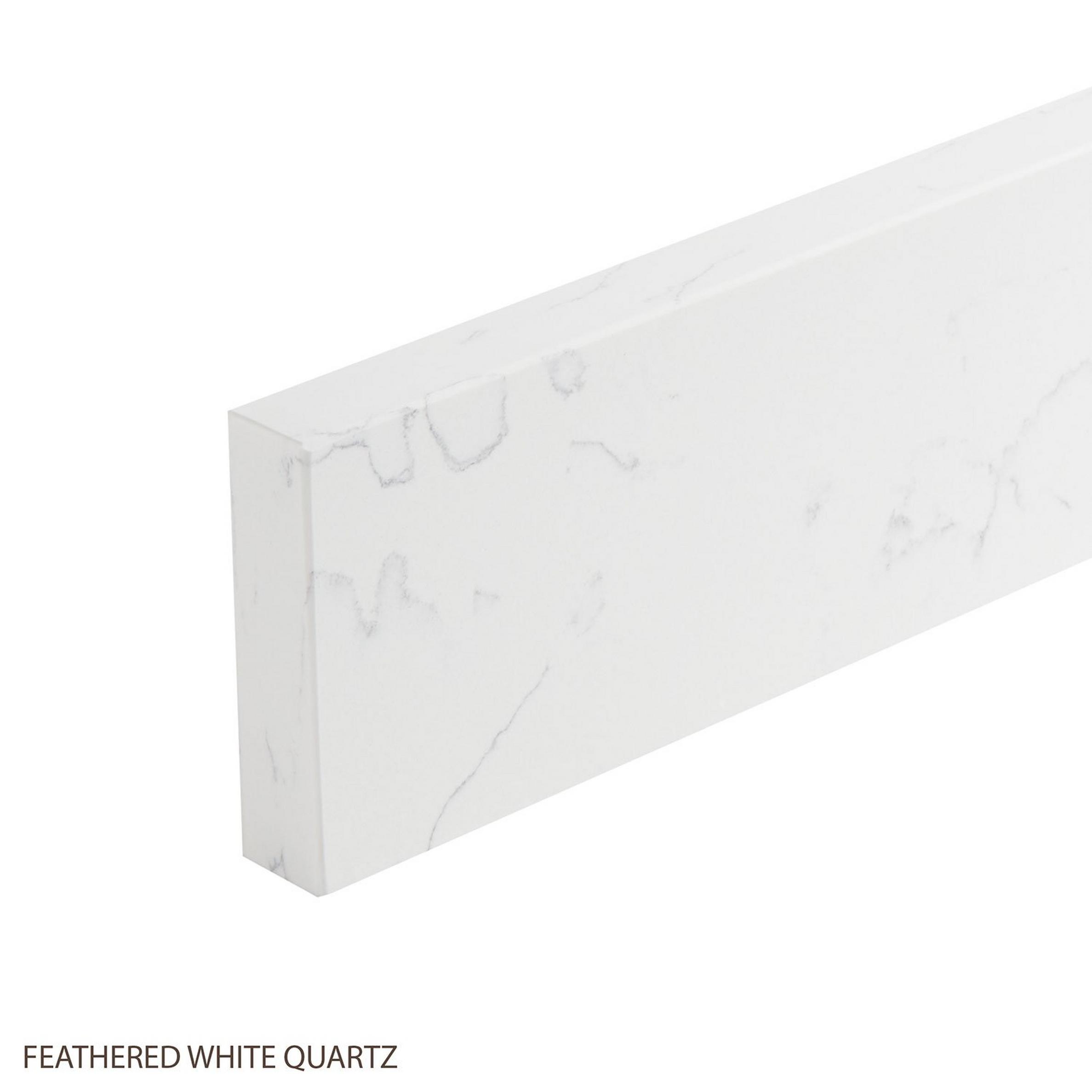 43" 3cm Quartz Vanity Backsplash - Feathered White | Signature Hardware