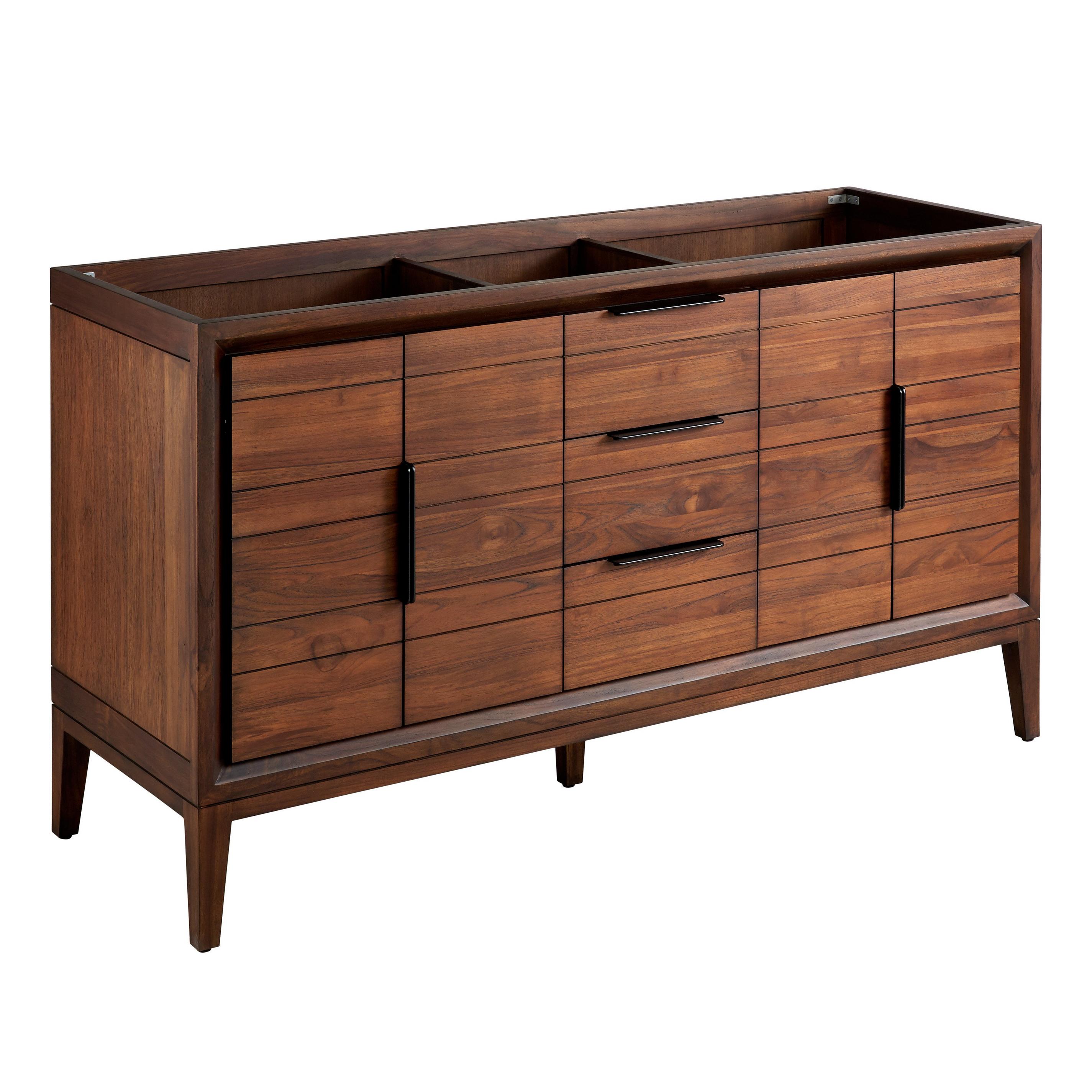 60" Aliso Teak Double Vanity - Java - Vanity Cabinet Only | Signature ...