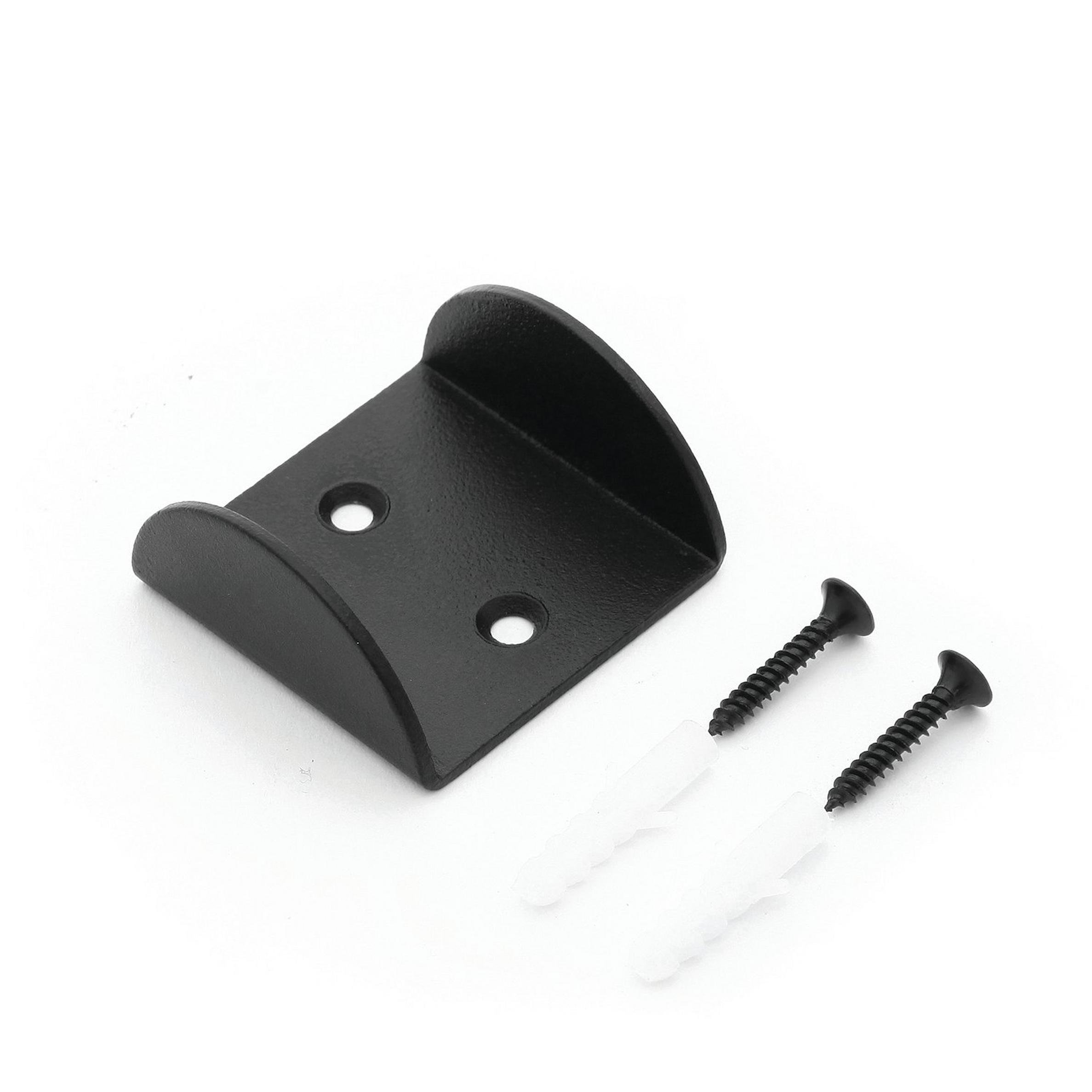 1-3/4" U-Shaped Floor-Mount Barn Door Guide - Black | Signature Hardware