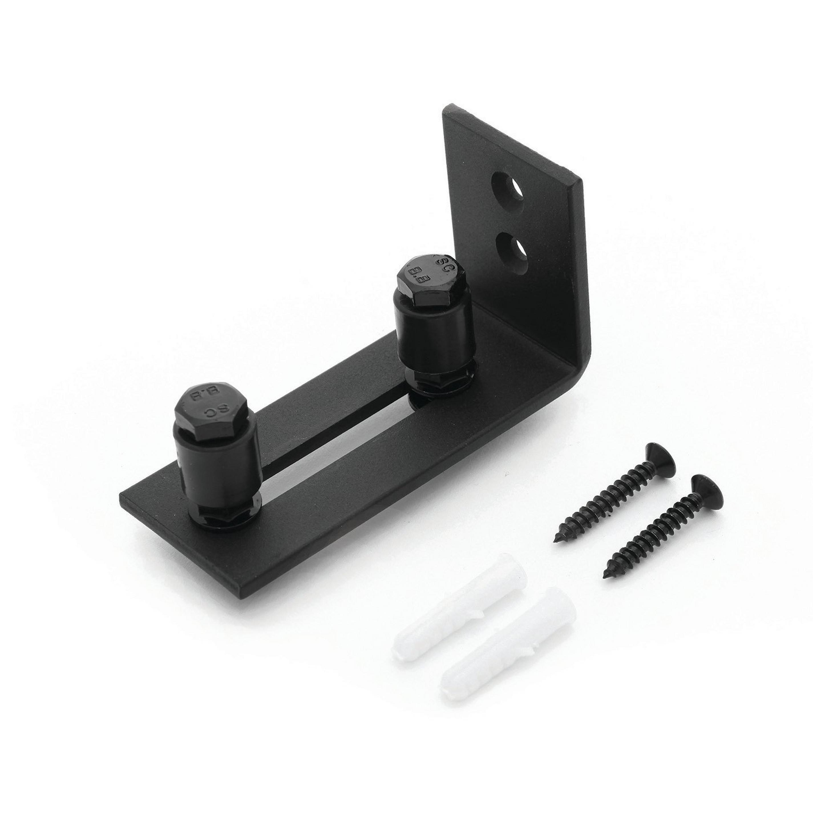 Adjustable Floor-Mount Barn Door Guide - Black | Signature Hardware